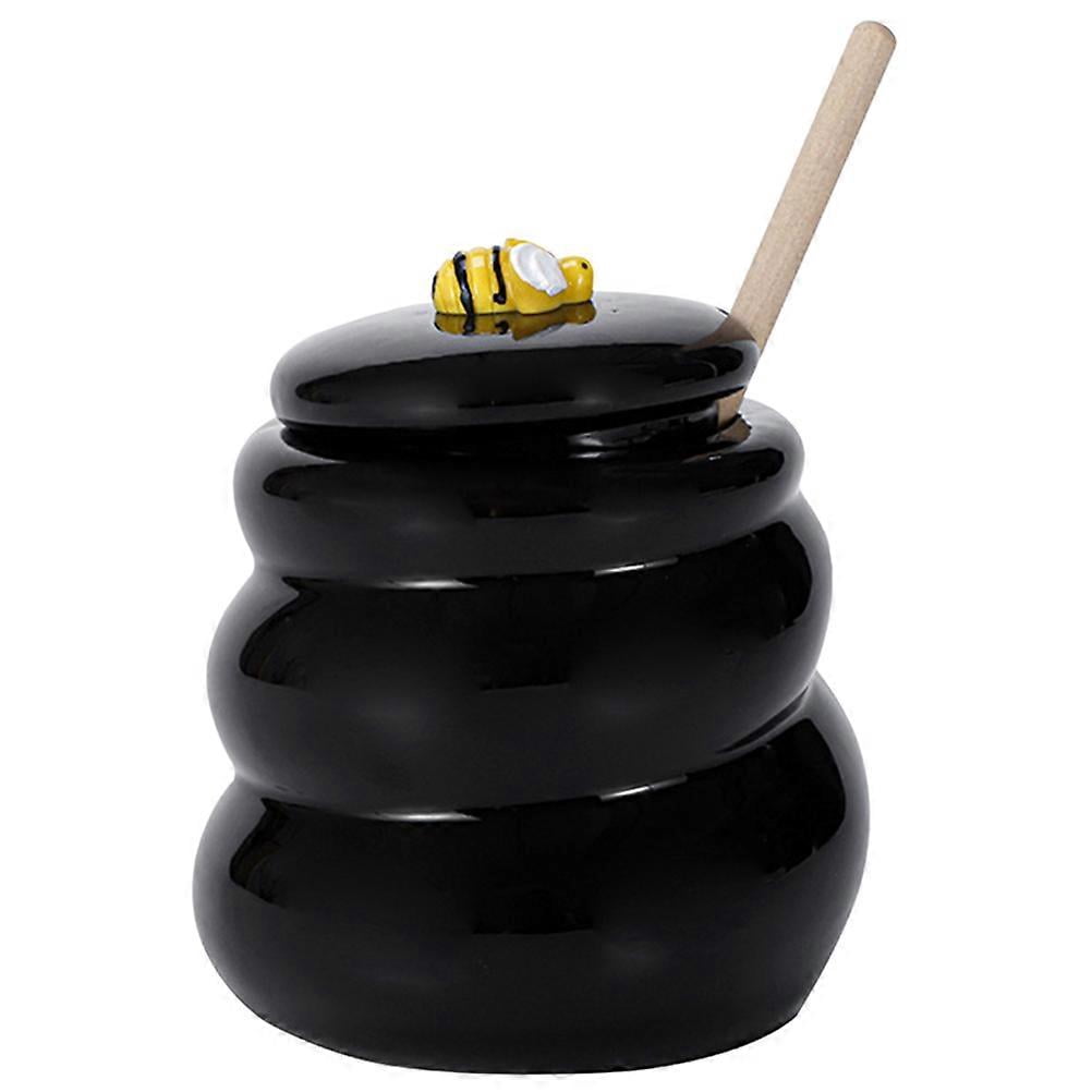Honey Dispenser Bee Shaped Honey Pot with Lid Dipper Stick for ...