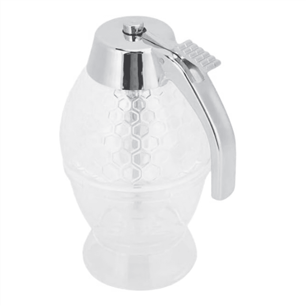 Honey Dispenser Syrup Jar and Stand Honeycomb Shaped Pot No Drip for ...