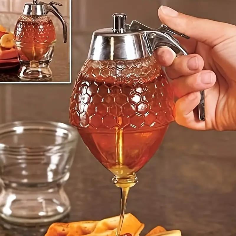 Honey Dispenser with Storage Rack, Honey Dispenser for Syrup, Sauce ...