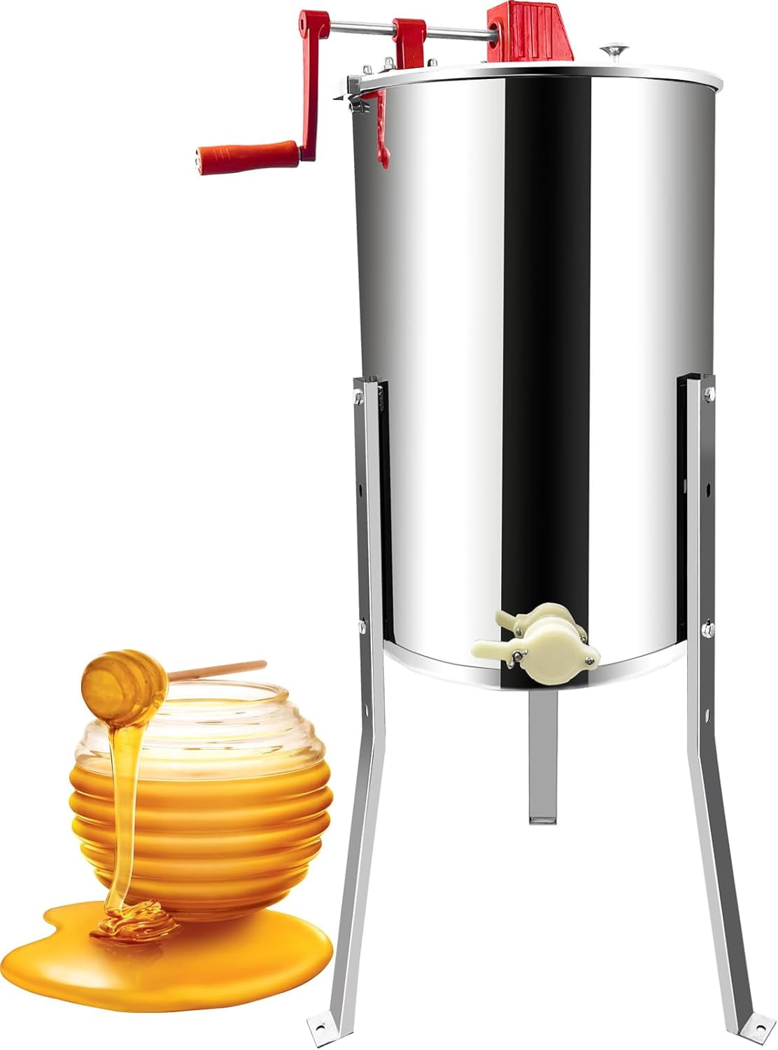Honey Extractor 4/8 Frame Stainless Steel Powered Drum Spinner ...