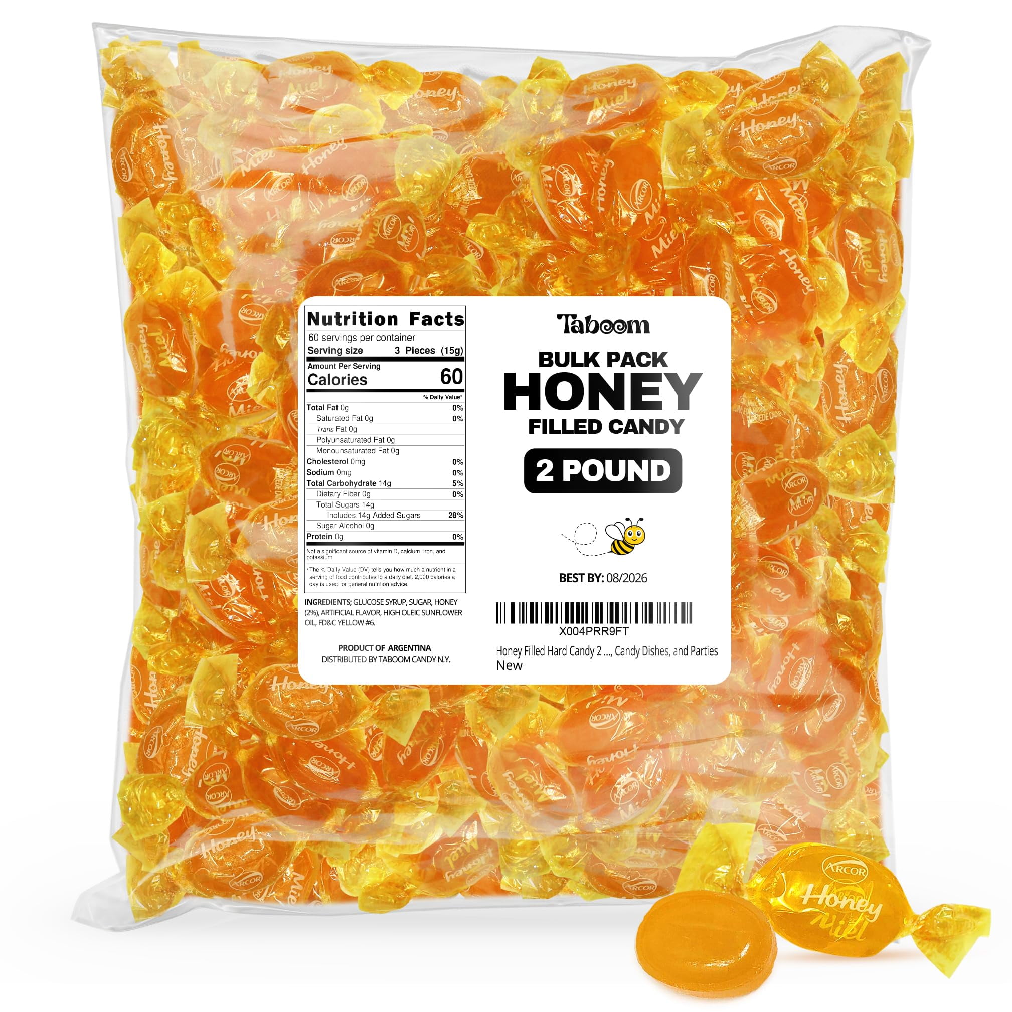Honey Filled Hard Candy BCF26 2 Pound Holiday Candies - Bulk Pack ...