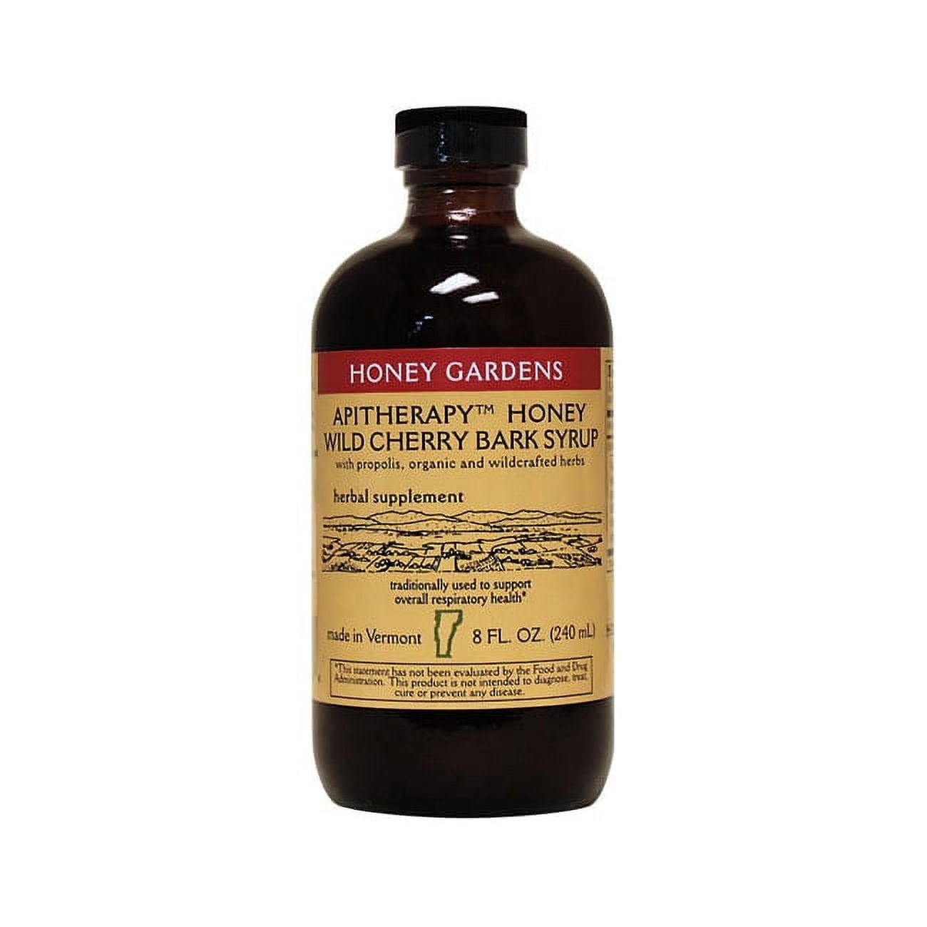 Honey Gardens Wild Cherry Bark Syrup with Apitherapy Raw Honey ...