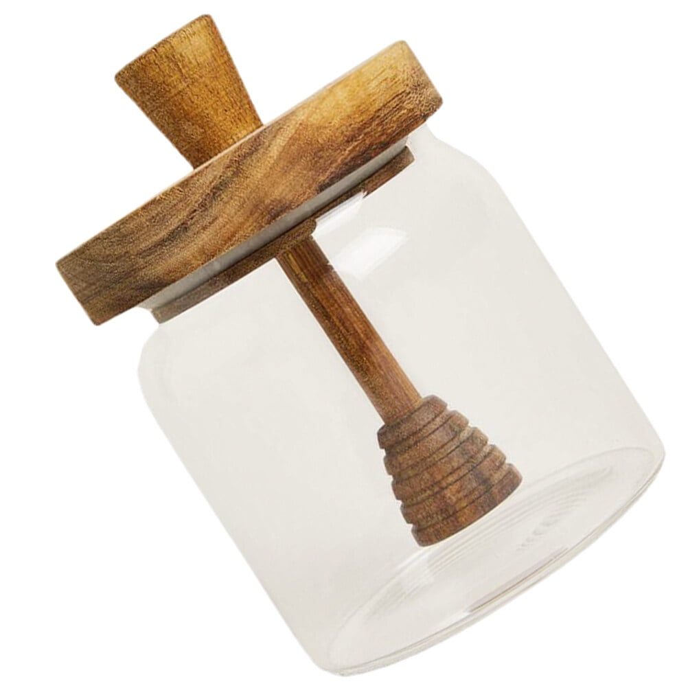 Honey Glass Jar Jars with Cork Lids Beehive Pot Mini Smooth Spoon ...