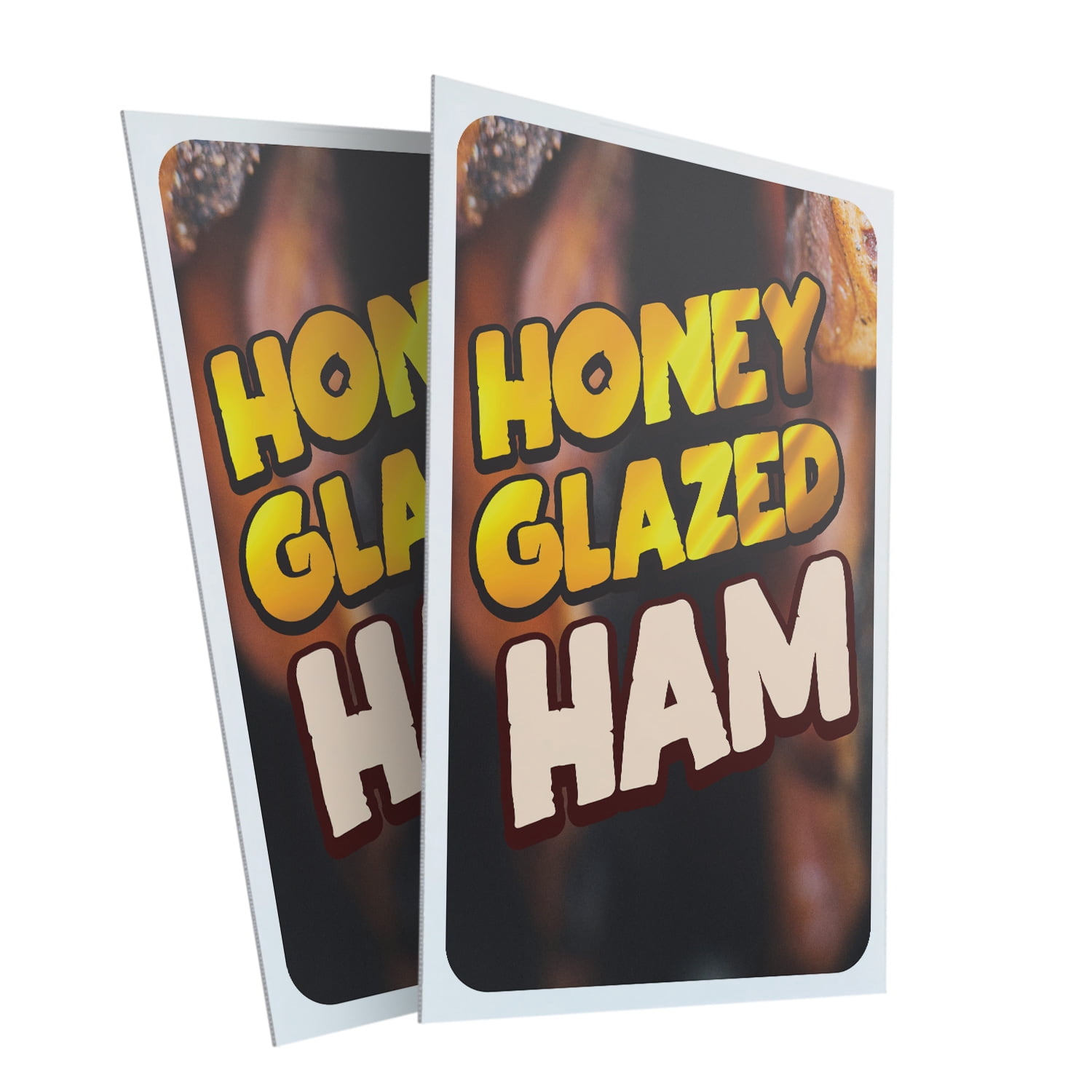 Honey Glazed Ham (2-PACK) 24" x 36" Plastic Signs | Sign Insert 4mm Corrugated Plastic Signs ...
