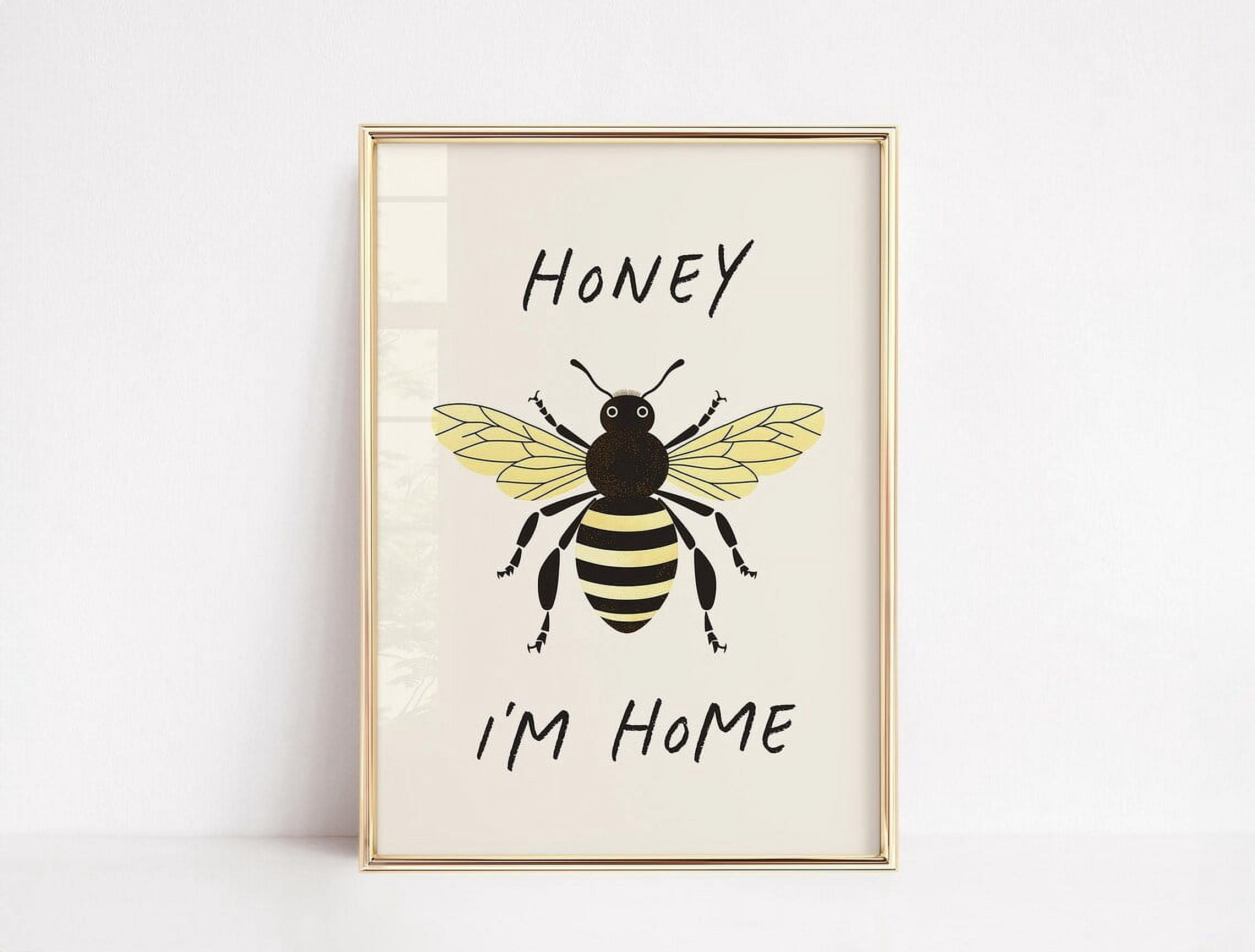 Honey I'M Home, Funny Trendy Wall Art, Bee Manchester Typography Poster ...