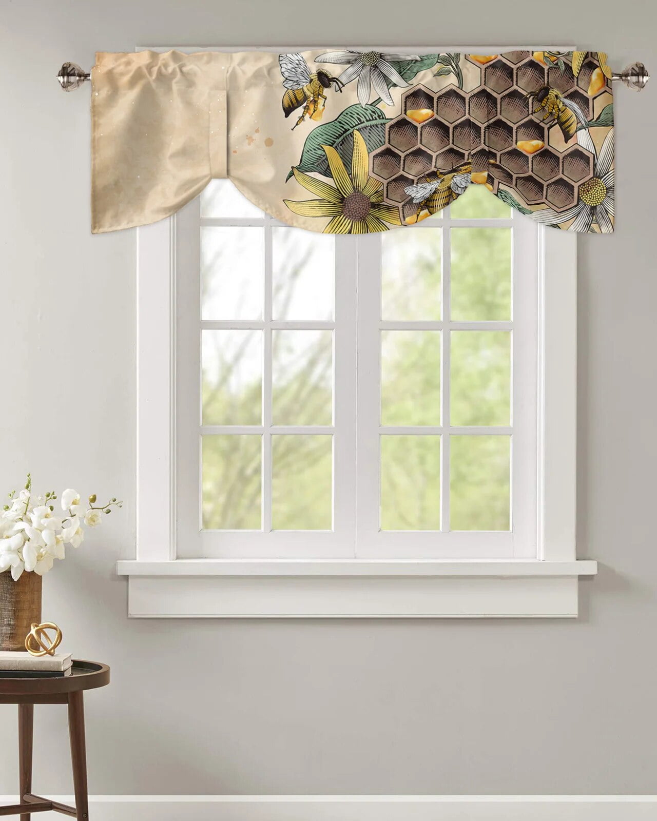 Honey Honeycomb Insect Bee Flower Window Curtain Bedroom Roman Curtain ...