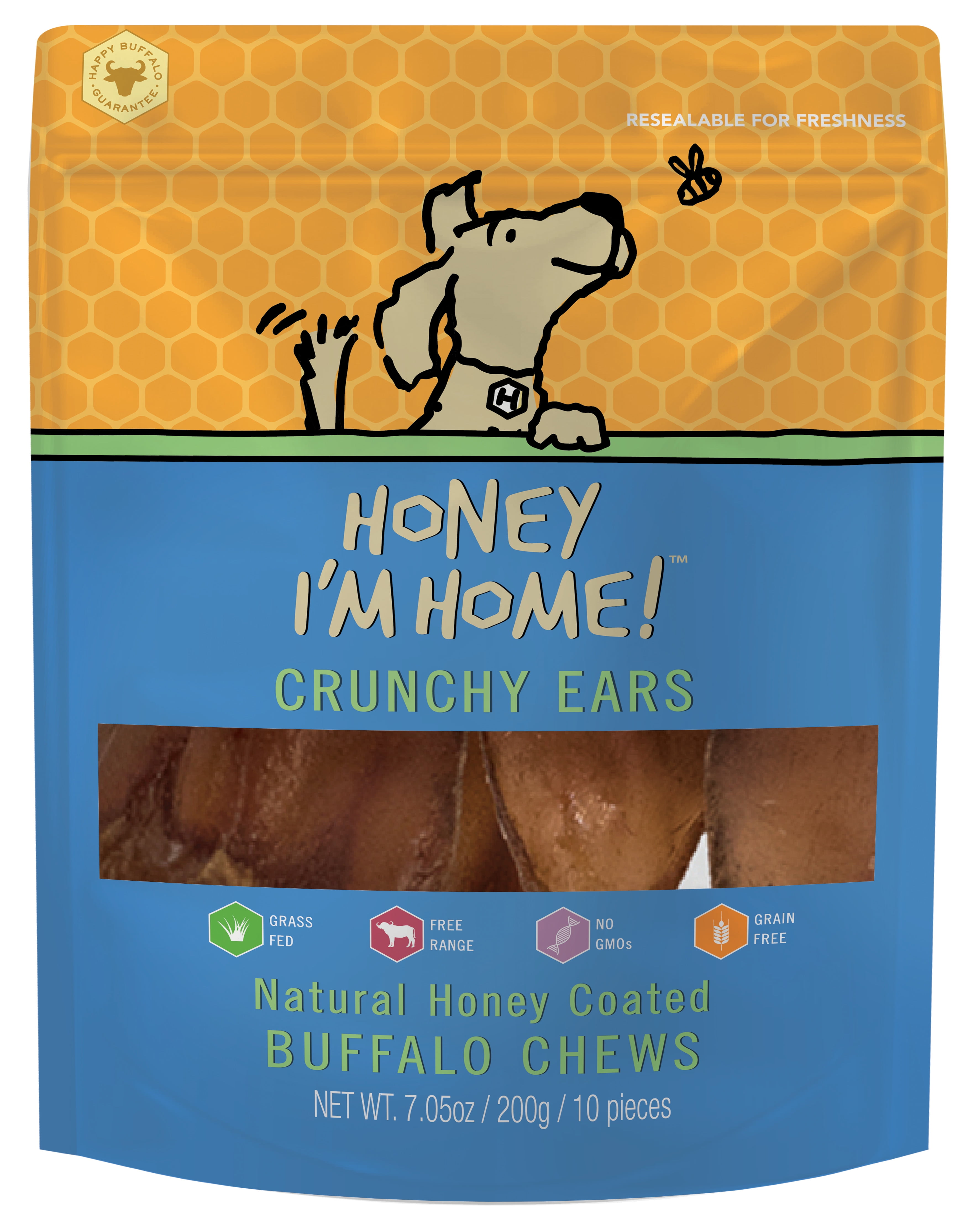 Honey Im Home Dog Buffalo ears 10 Pack - Walmart.com