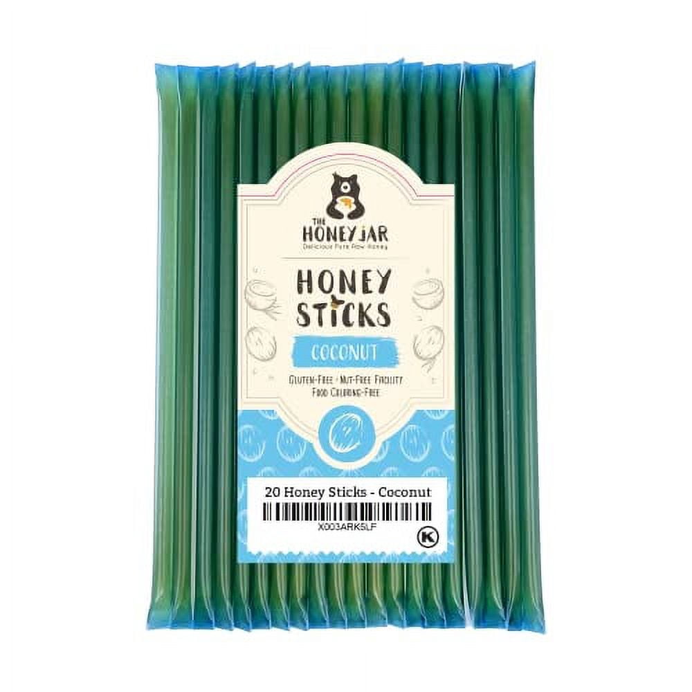 The Honey Jar Coconut Flavored Raw Honey Sticks - Pure Honey Straws For ...