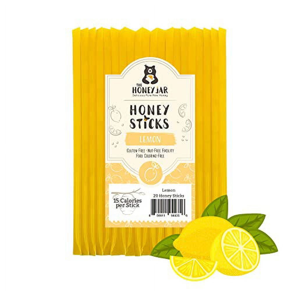 The Honey Jar Lemon Flavored Raw Honey Sticks - Pure Honey Straws For ...