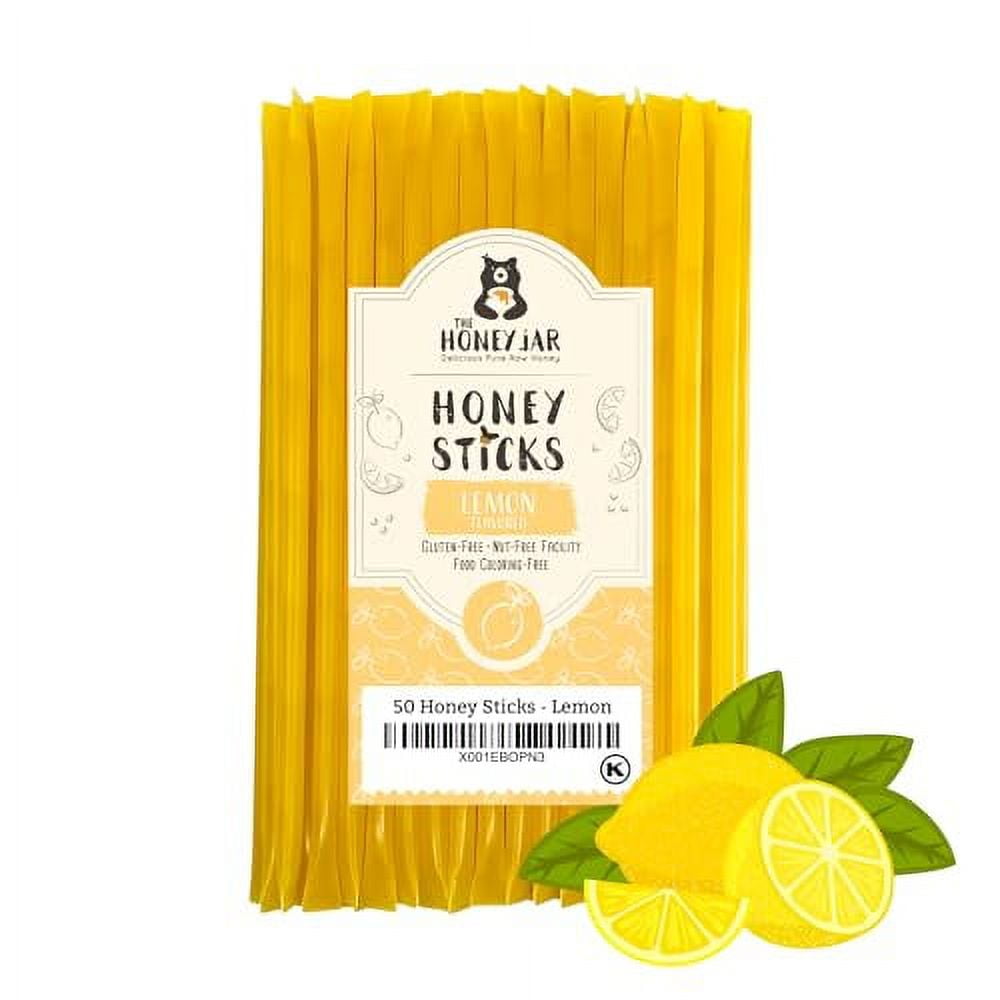The Honey Jar Lemon Flavored Raw Honey Sticks - Pure Honey Straws For ...