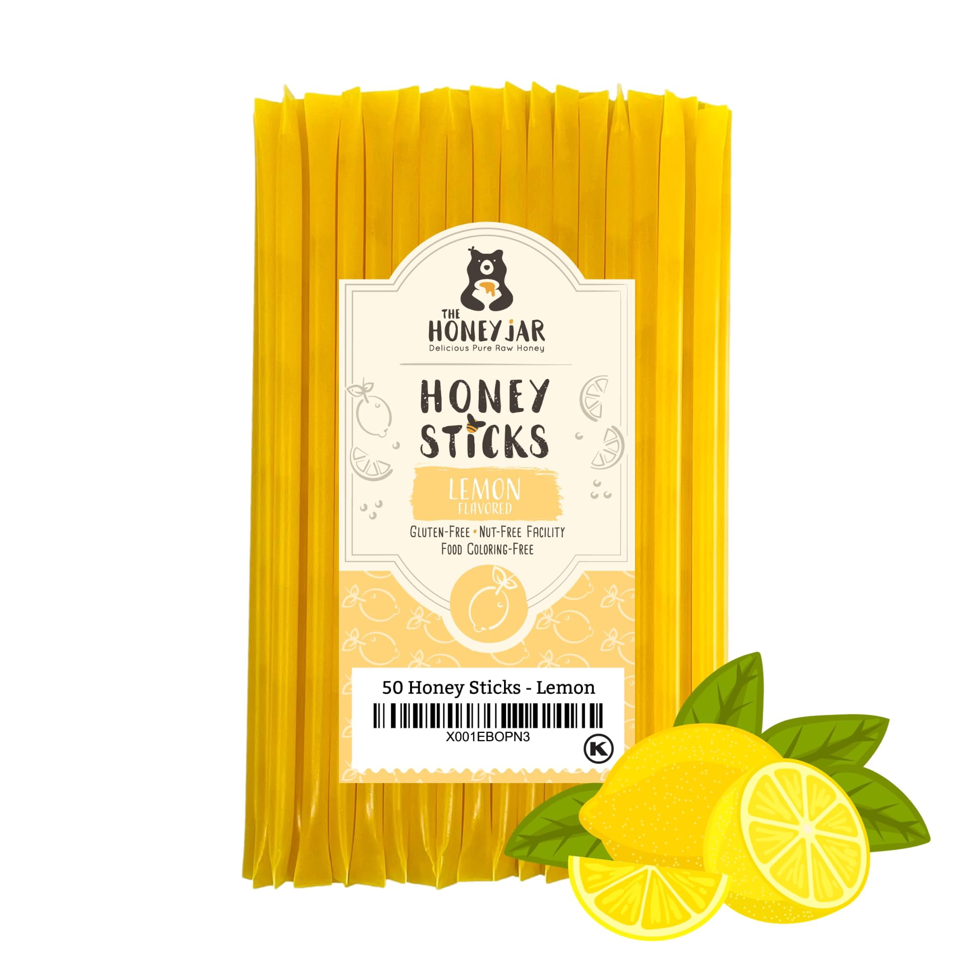 The Honey Jar Lemon OLF24 Flavored Honey Sticks - Pure Honey Straws For ...