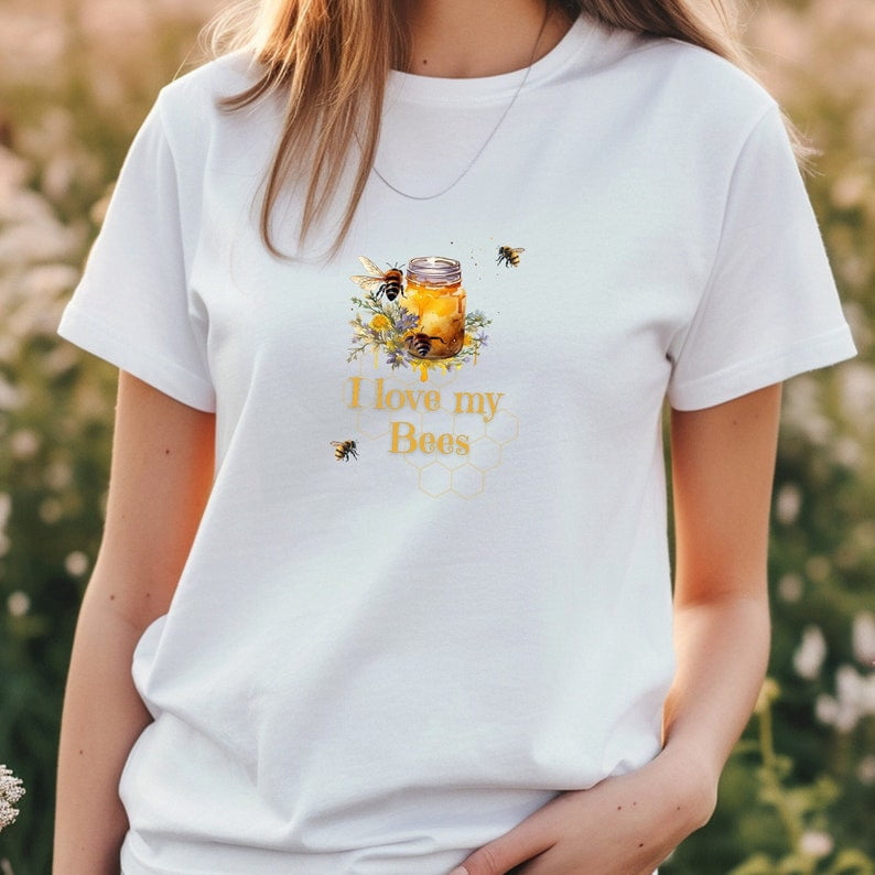 Honey Jar T-Shirt, I Love My Bees, Sweet Beekeeper Gift, Honeybee ...