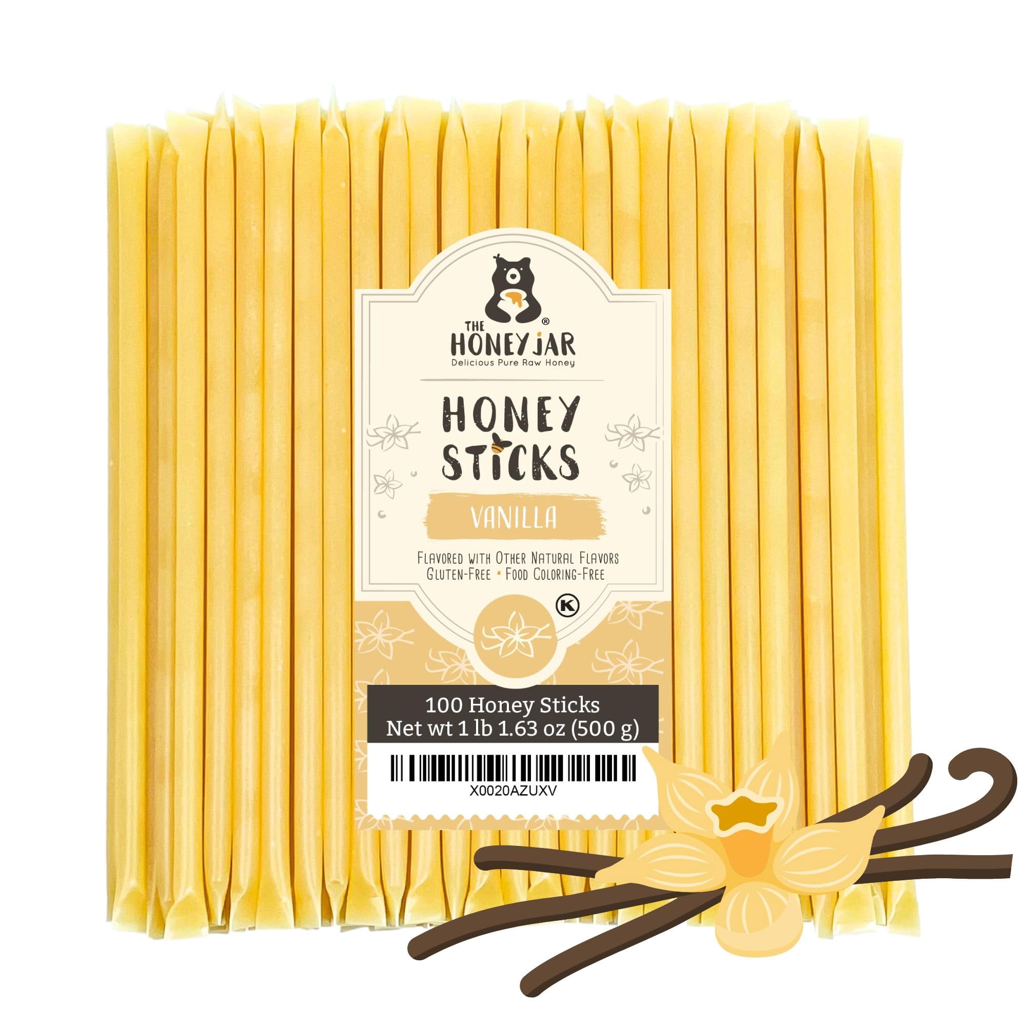 The Honey Jar Vanilla BDF32 Flavored Honey Sticks - Honey Straws For ...