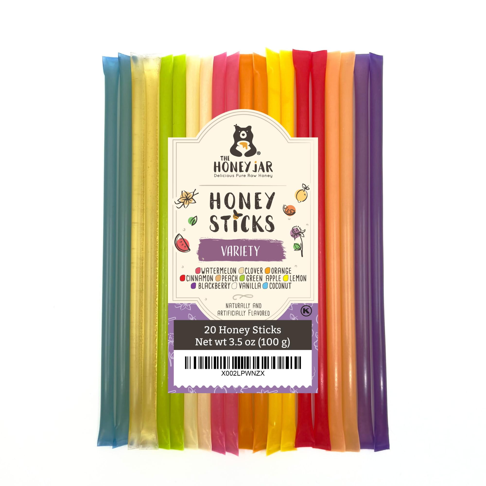 The Honey Jar Variety BDF32 Pack Honey Sticks - Pure Honey Straws For Tea, Coffee, or a Healthy ...