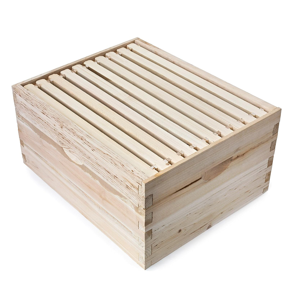 Honey Keeper Beehive, 10 Frame Kit Super Box with 10 Deep Frames Foundations and Hexagonal ...