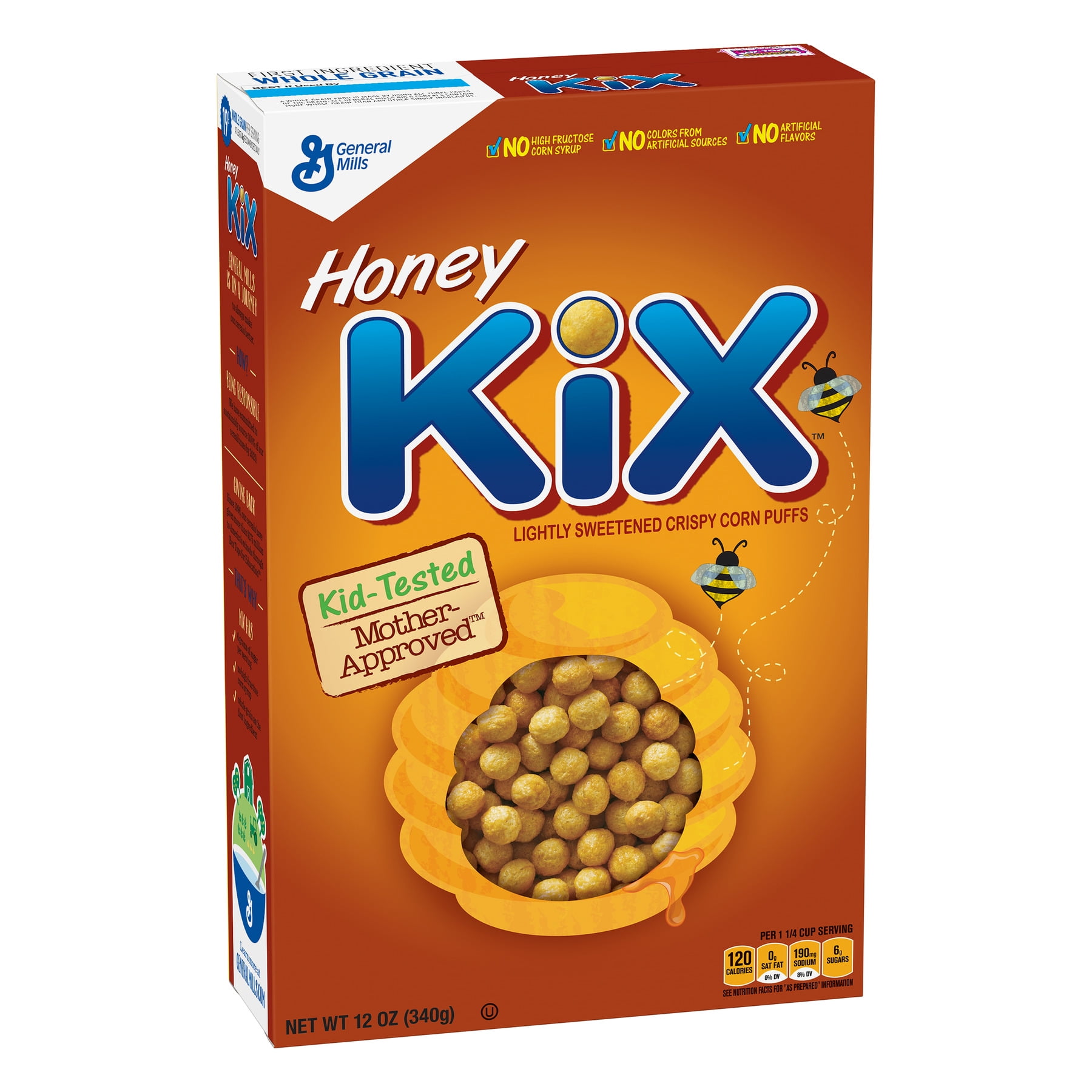 Honey Kix Breakfast Cereal, Crispy Corn Puffs Cereal, 12 oz - Walmart.com