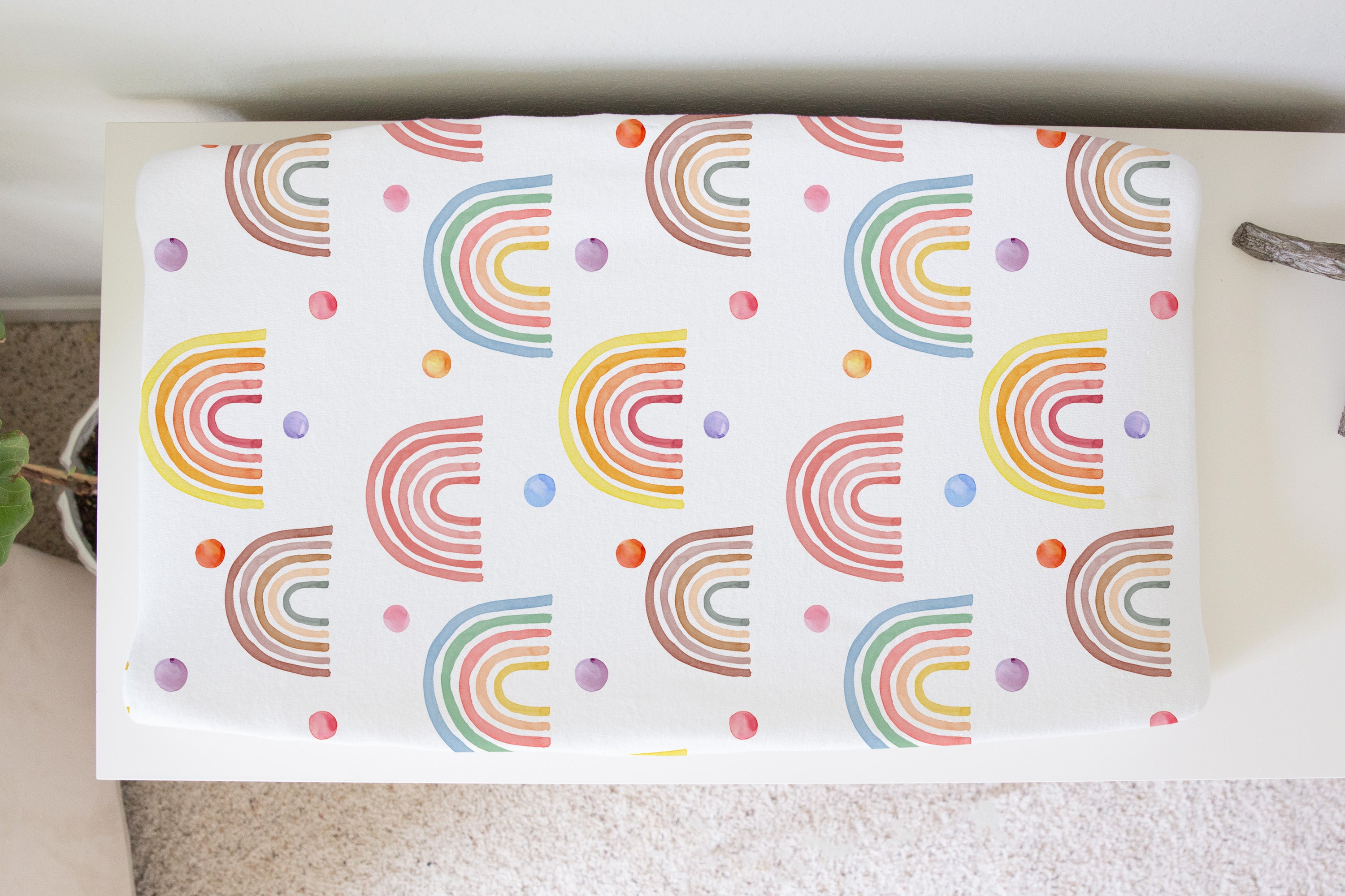 Honey Lemonade Baby Diaper Changing Pad Cover Rainbow Design - Neutral ...