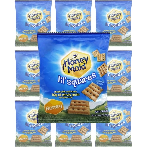 Honey Maid Lil' Squares AIF9 honey Graham Crackers Snack Pack Honey ...