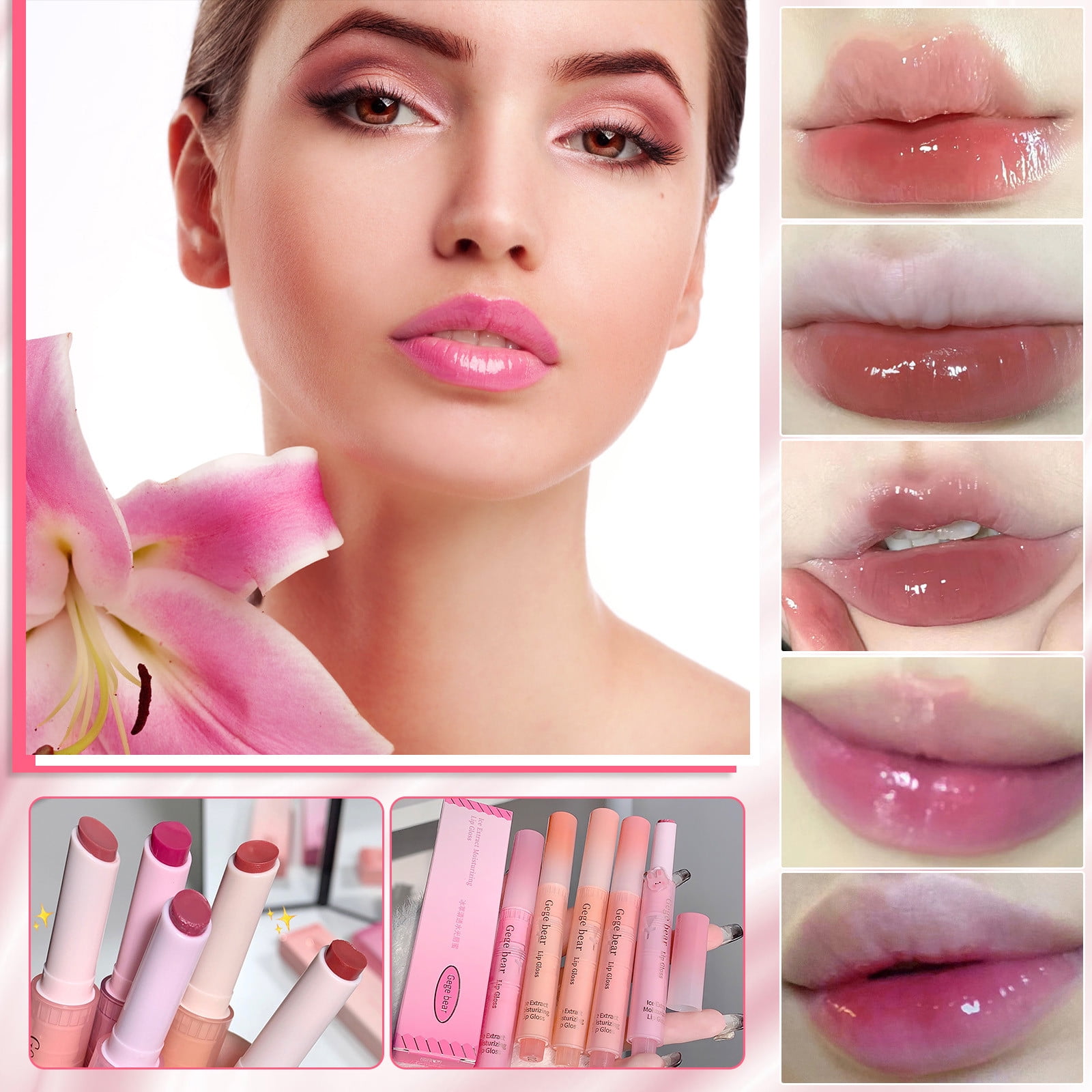 Honey Melting Lip Plumping,Ice Extract Clear And Solid Lipstick With ...