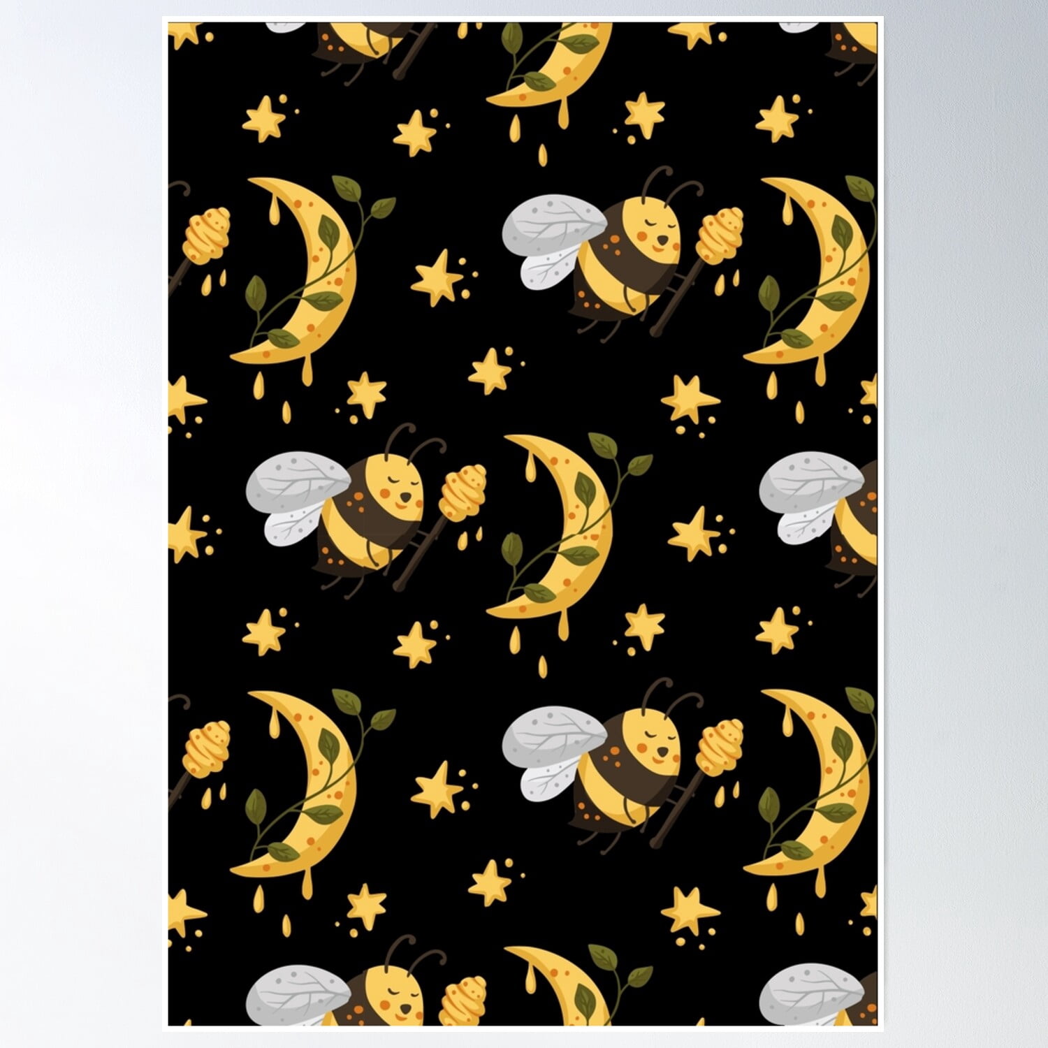 Honey Moon , Cute Bees Poster Wall Art, Modern Wall Decor, 16x24 ...
