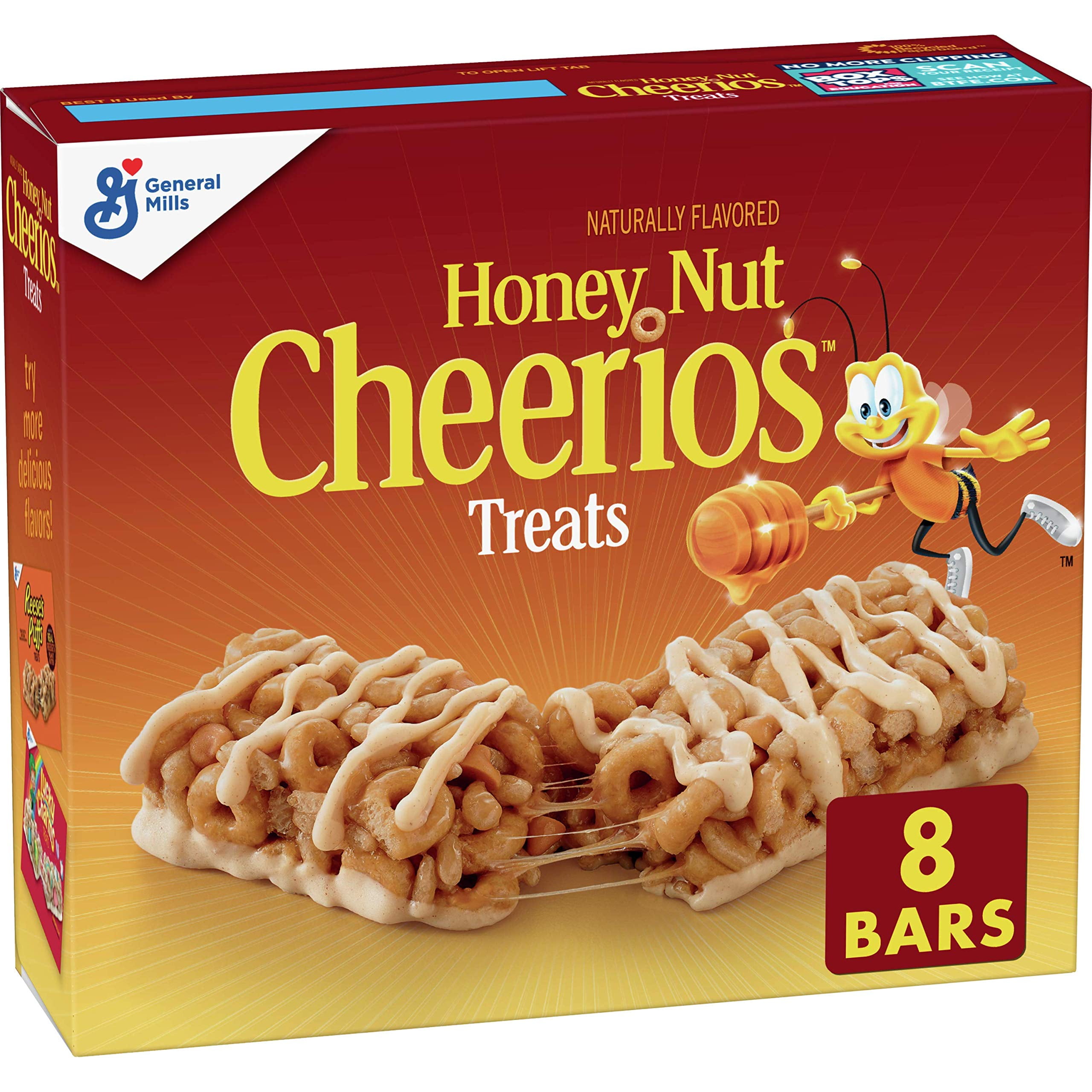 Cheerios Honey Nut Cereal Bars, Breakfast Snack Bars, 8 Count ...
