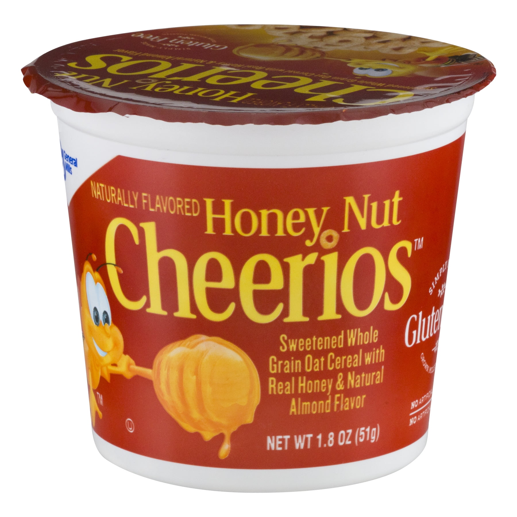 Honey Nut Cheerios Heart Healthy Cereal Cup, 1.8 OZ Single Serve Cereal ...