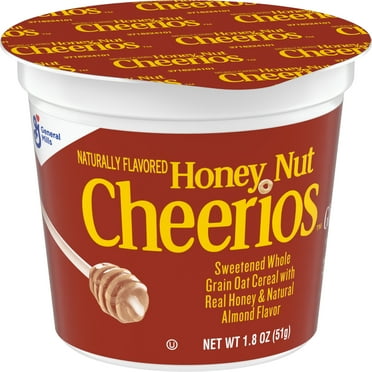 Honey Nut Cheerios Heart Healthy Cereal Cup, 1.8 OZ Single Serve Cereal ...