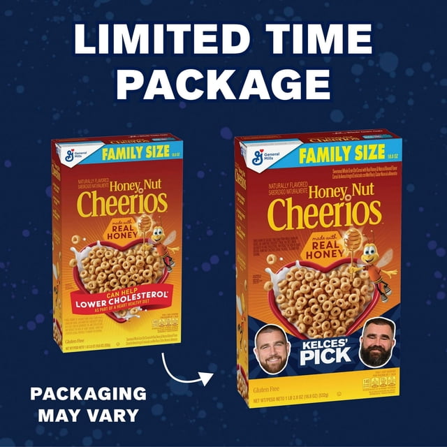 Honey Nut Cheerios Heart Healthy Gluten Free Breakfast Cereal, Family ...