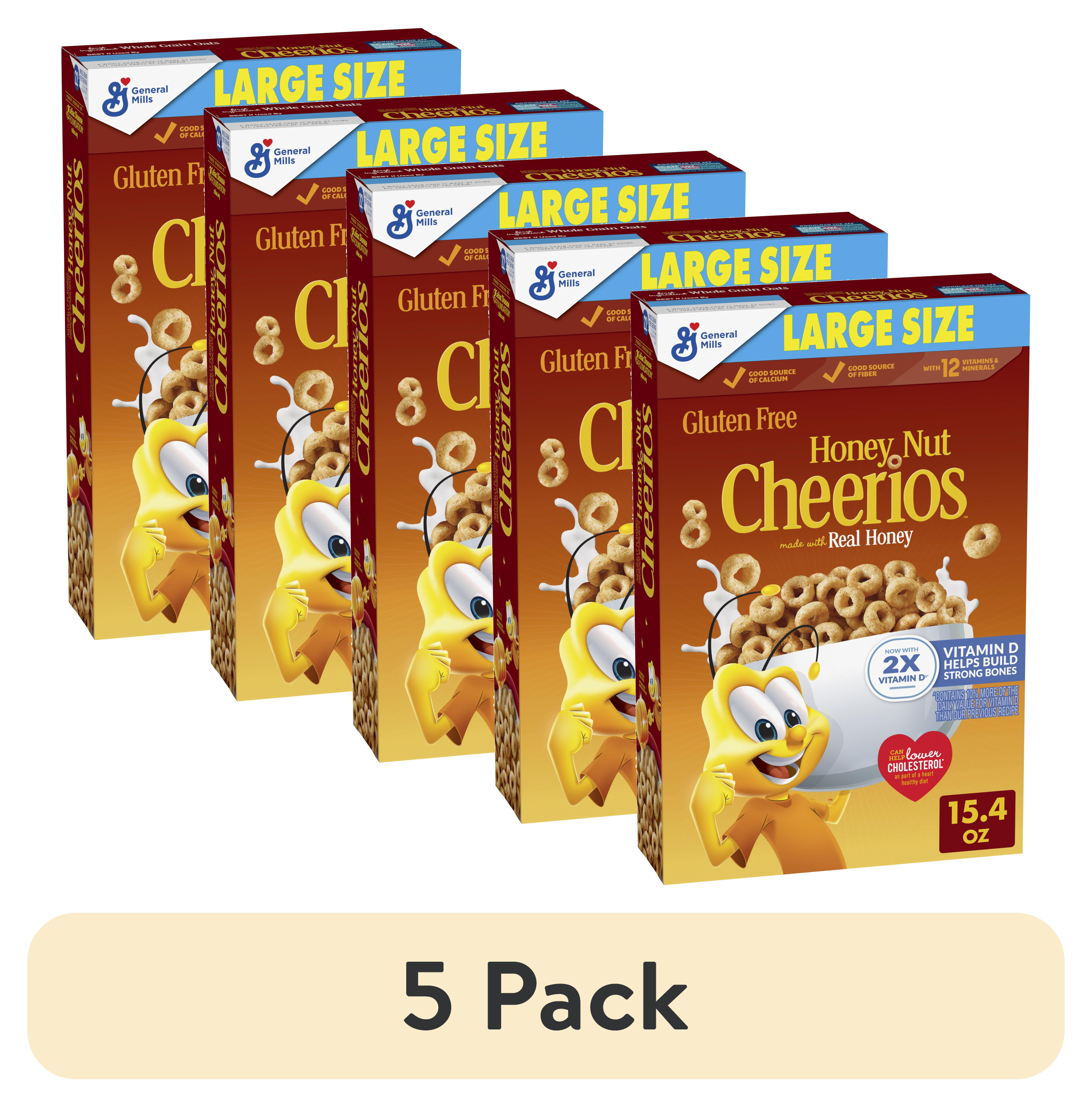 (5 pack) Honey Nut Cheerios, Heart Healthy Gluten Free Breakfast Cereal ...