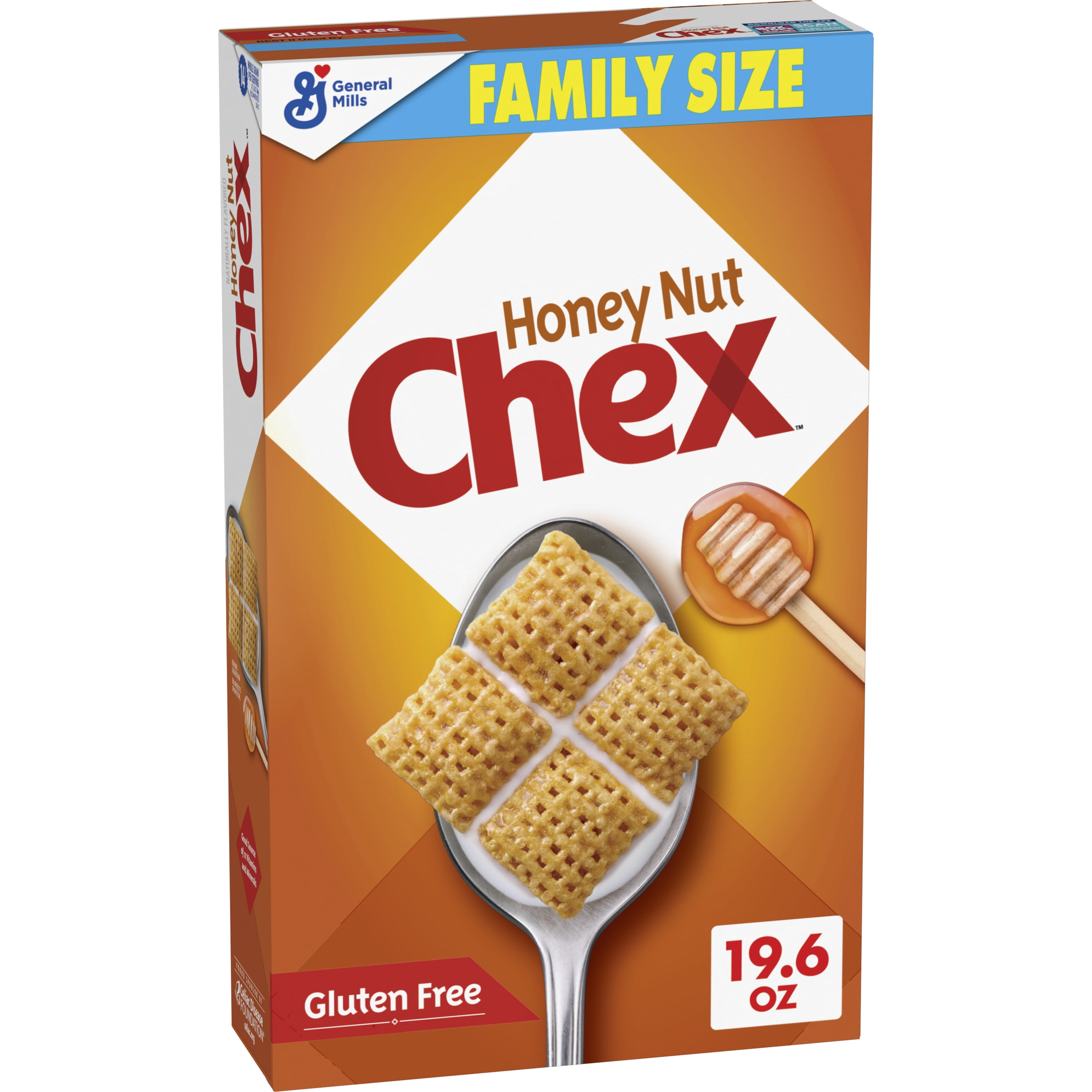 Honey Nut Chex Cereal, Gluten Free Breakfast Cereal, Family Size, 19.6 ...