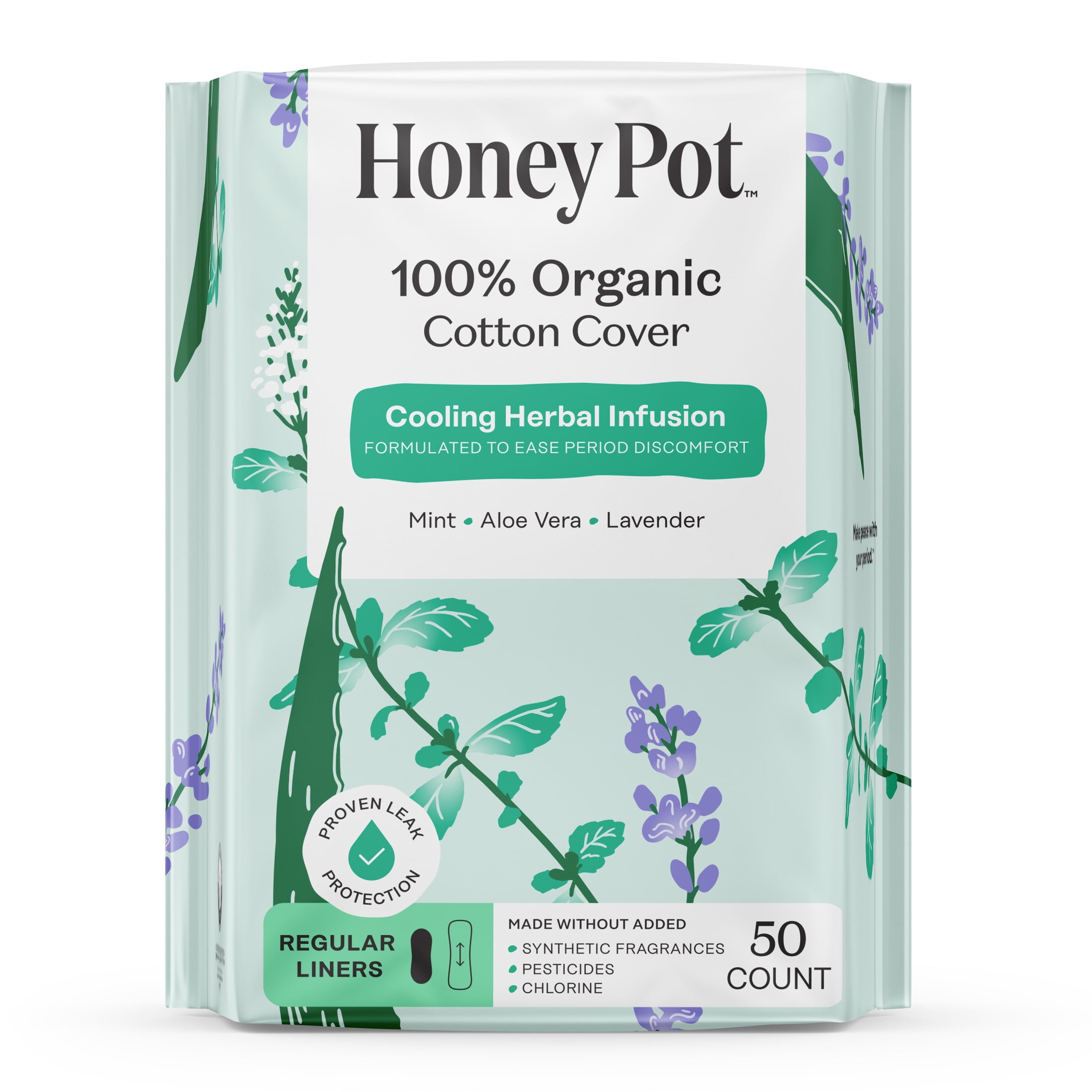 Honey Pot 100% Organic Cotton Cover Cooling Regular Liner, 50 Count ...