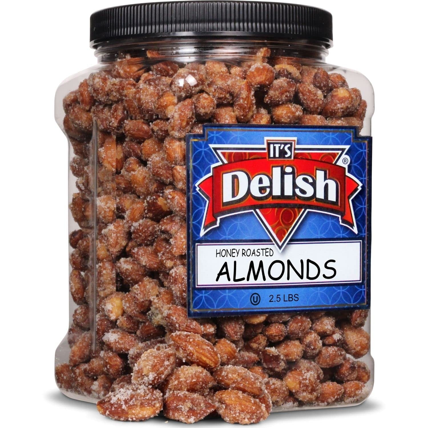 Honey Roasted Almonds by It's Delish, 2.5 LBS Reusable Jumbo Container ...
