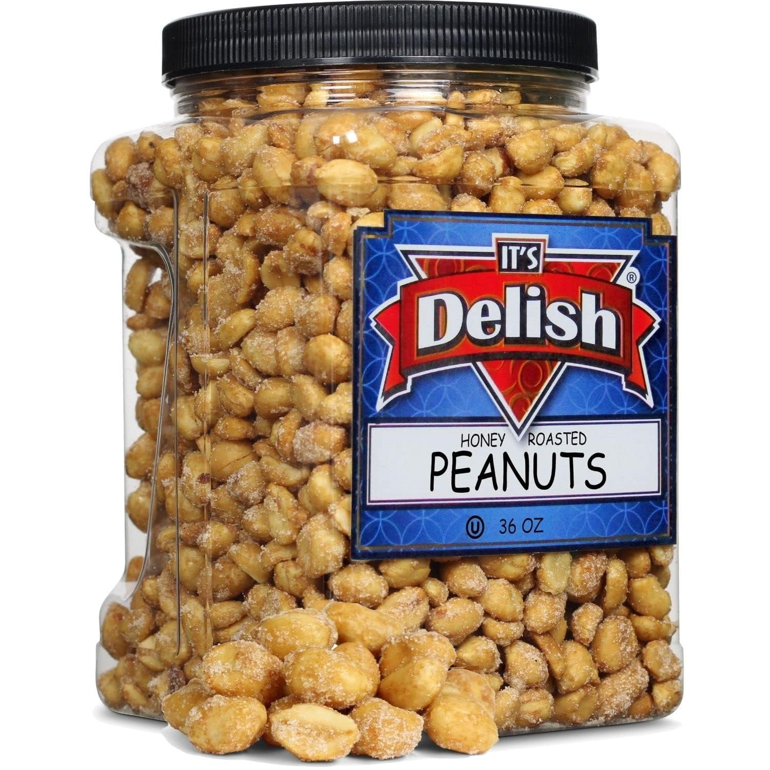 Honey Roasted Peanuts by It's Delish, 36 Oz Reusable Jumbo Container ...