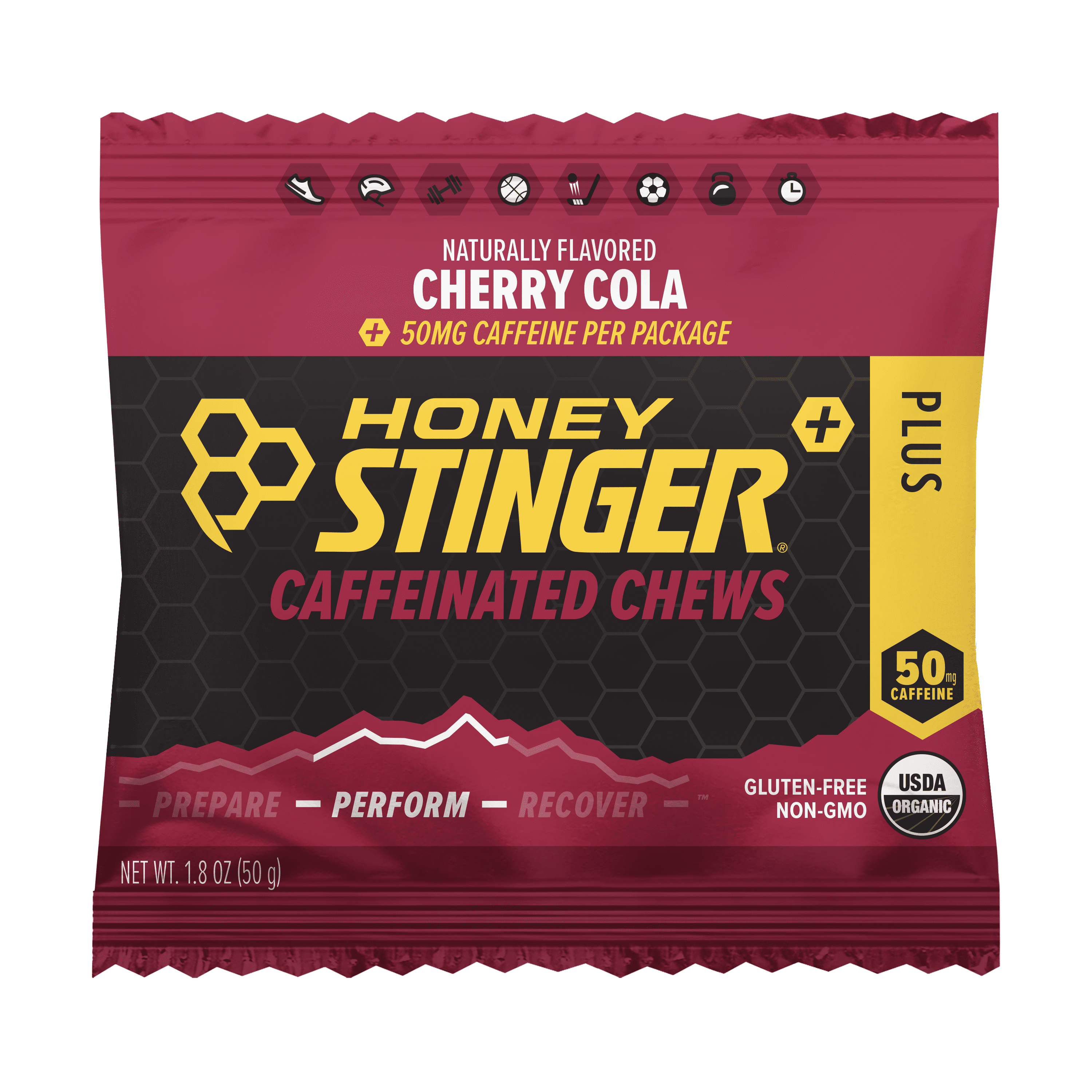 Honey Stinger Organic Caffeinated Energy Chews, Cherry Cola, 1.8 oz ...