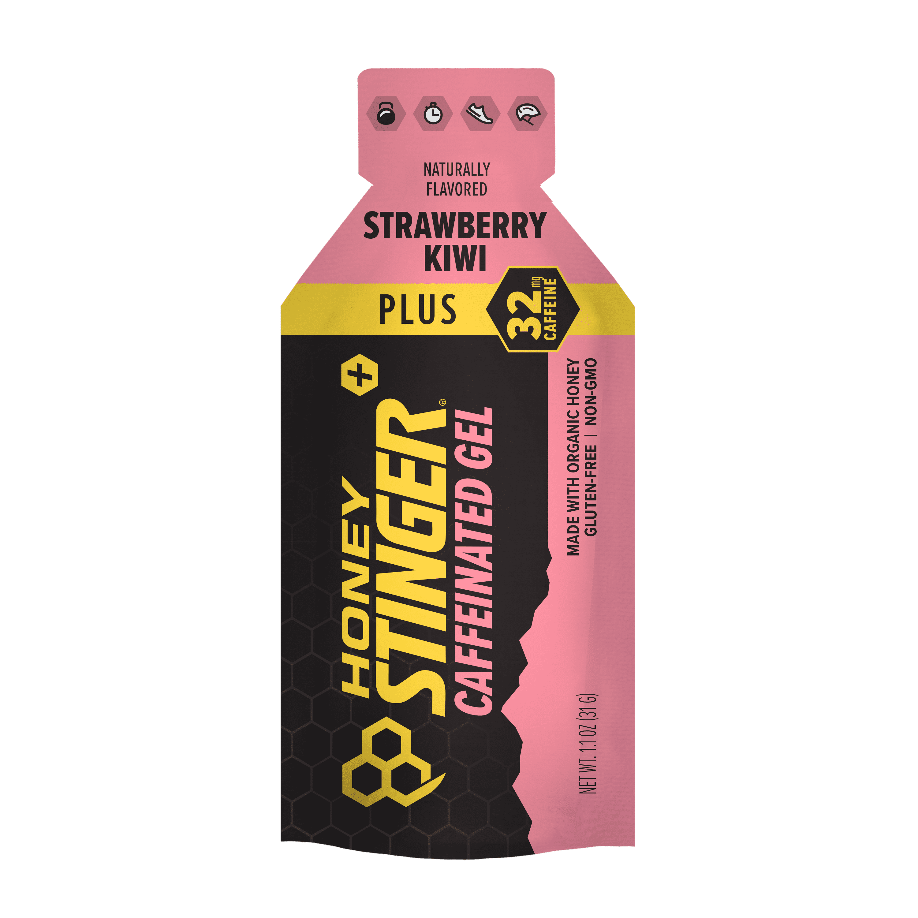 Honey Stinger Organic Caffeinated Energy Gel, Strawberry Kiwi, 1.1 oz ...