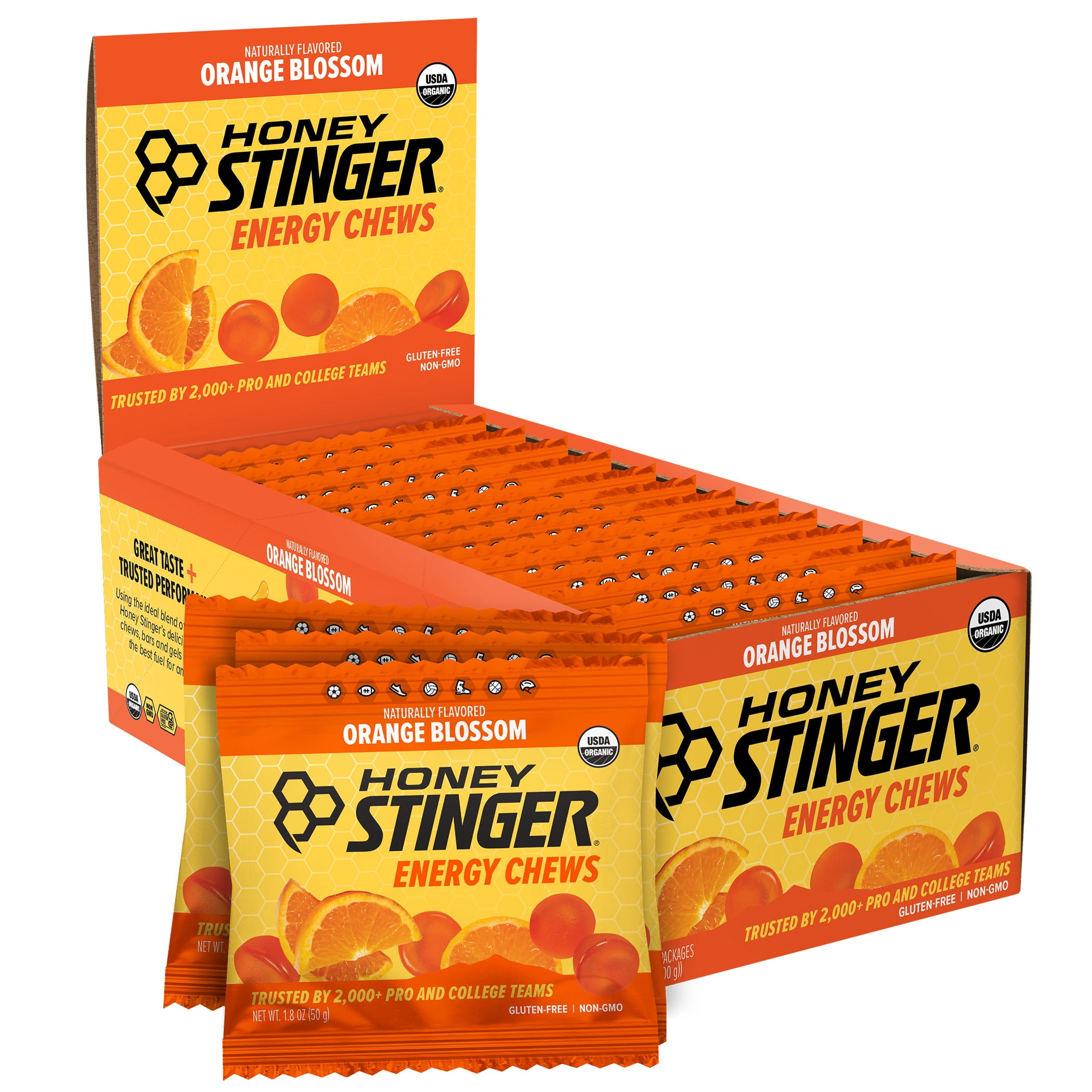 Honey Stinger Organic Gluten-Free Energy Chews, Orange Blossom, 1.8 oz ...