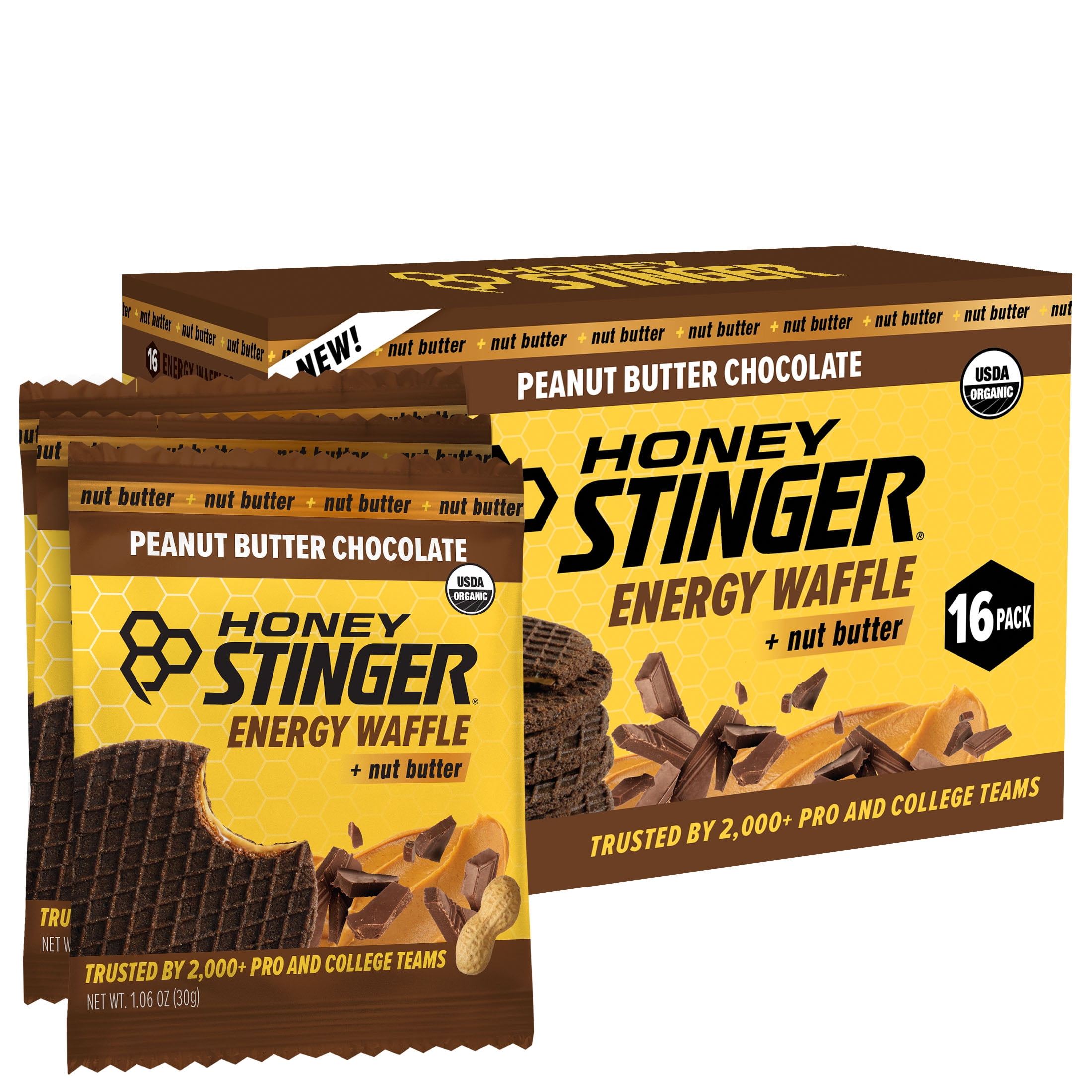 Honey Stinger 16ct Peanut Butter Chocolate Waffle - Walmart.com