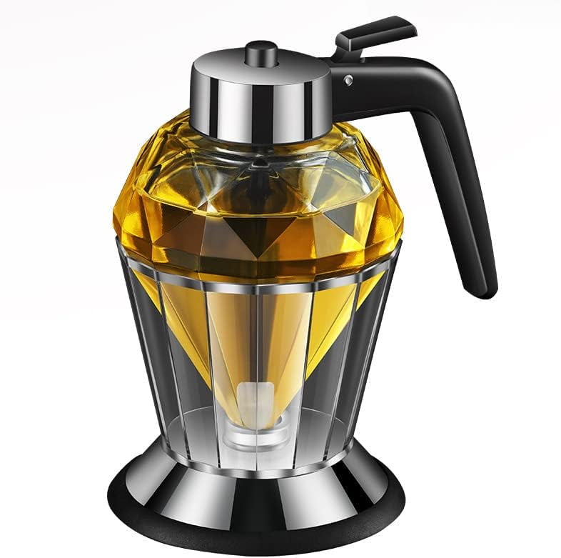 Honey/Syrup Dispenser -Premium No Drip Design, Elegant Diamond Shape ...