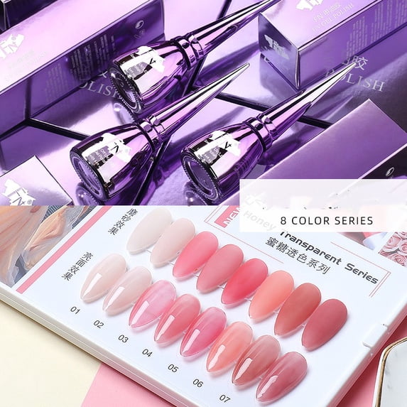 Honey Transparent Nude Color Phototherapy Plastic Manicure - Walmart.com