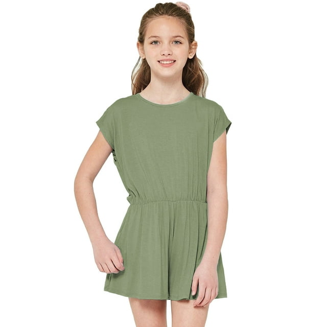 Honey Vanilla Girls' Dolma Romper with Pockets and Easy Removable Label ...