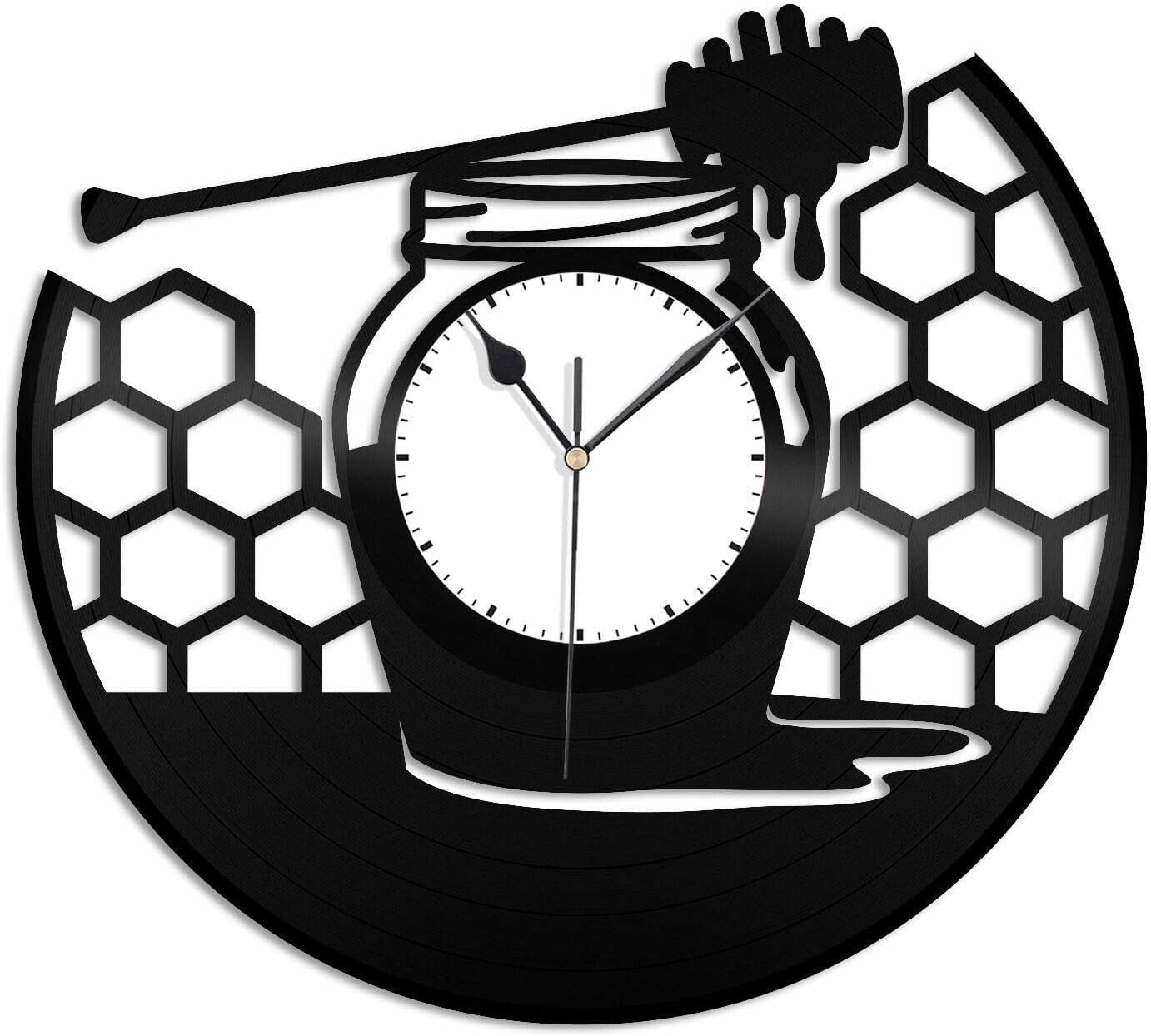 Honey Vinyl Wall Clock,Vinyl Record Clock Wall Art Unique Room ...