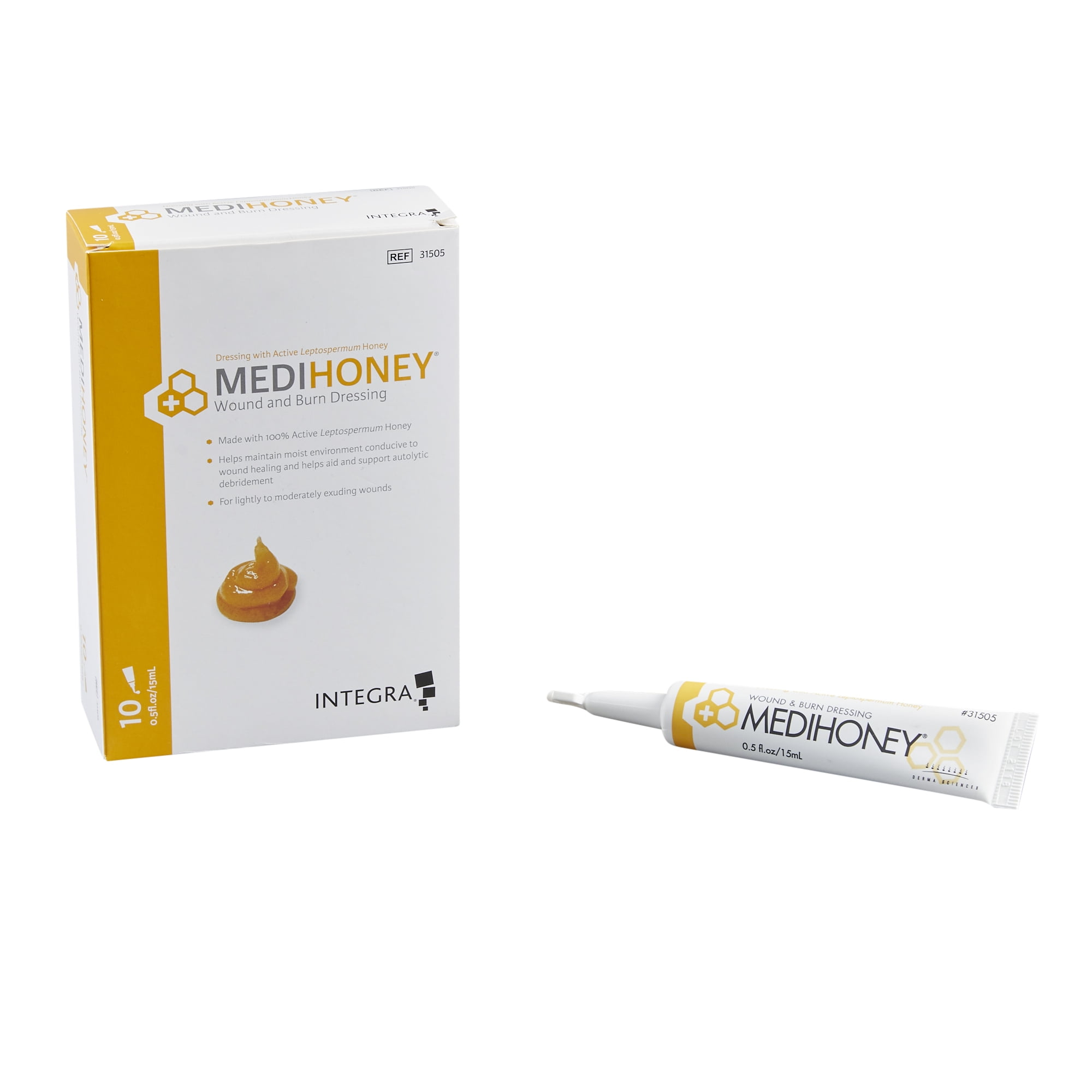 Honey Wound and Burn Dressing MEDIHONEY 0.5 oz. Paste, 1 count | 31505 ...