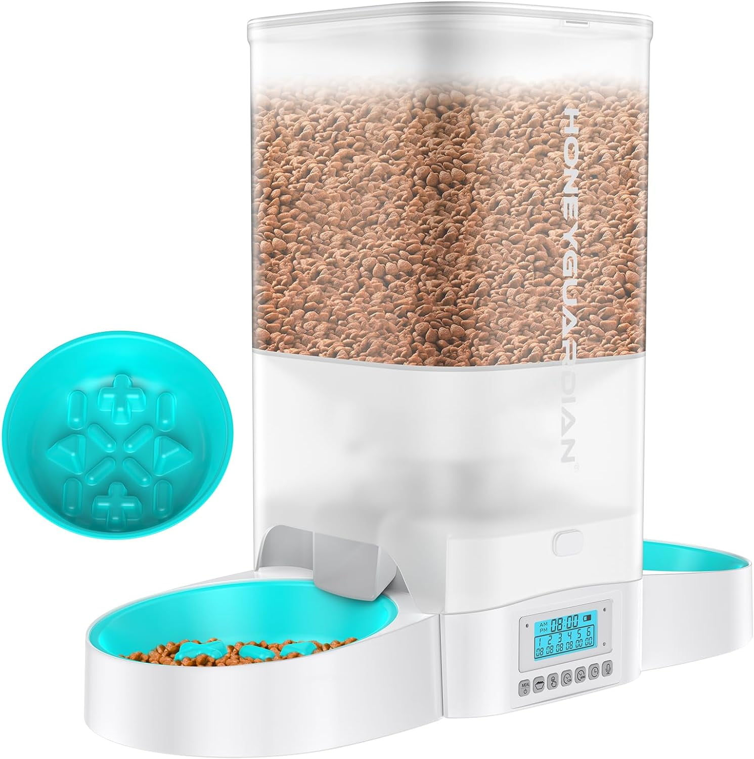 Honeyguaridan Automatic Cat Feeder For Two Cats 5l Cat Food Dispenser