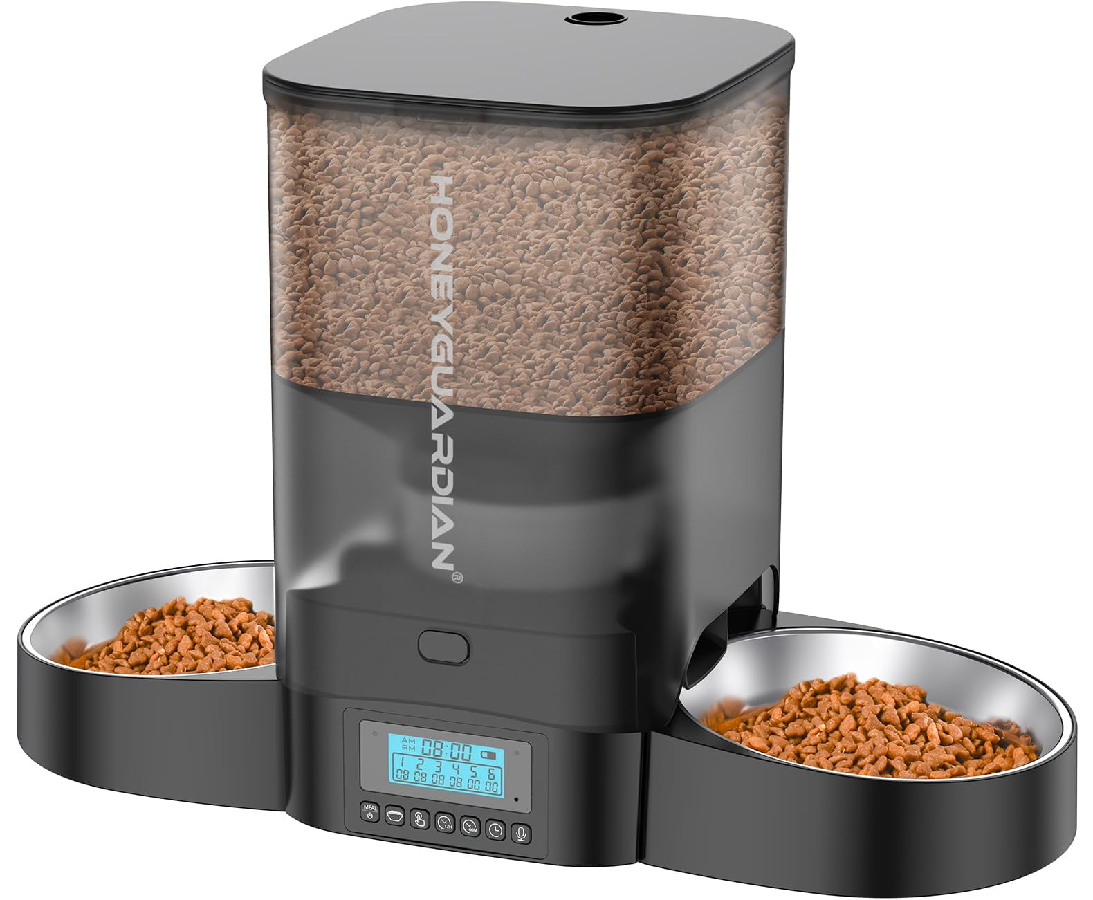 HoneyGuaridan Automatic Cat Feeder for Two Cats, Food Dispenser with ...