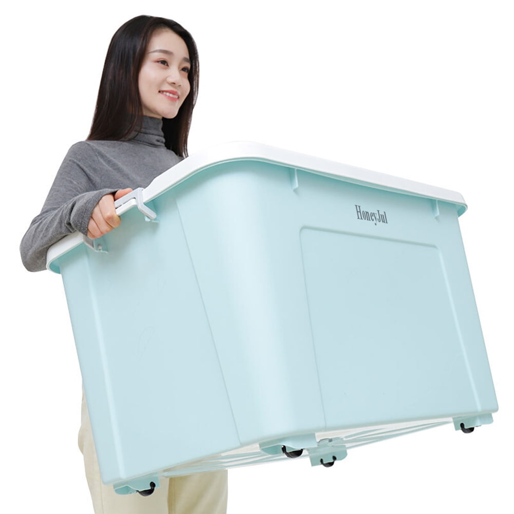 HoneyJul Plastic Box, Large Storage Containers, Stackable, Blue ...