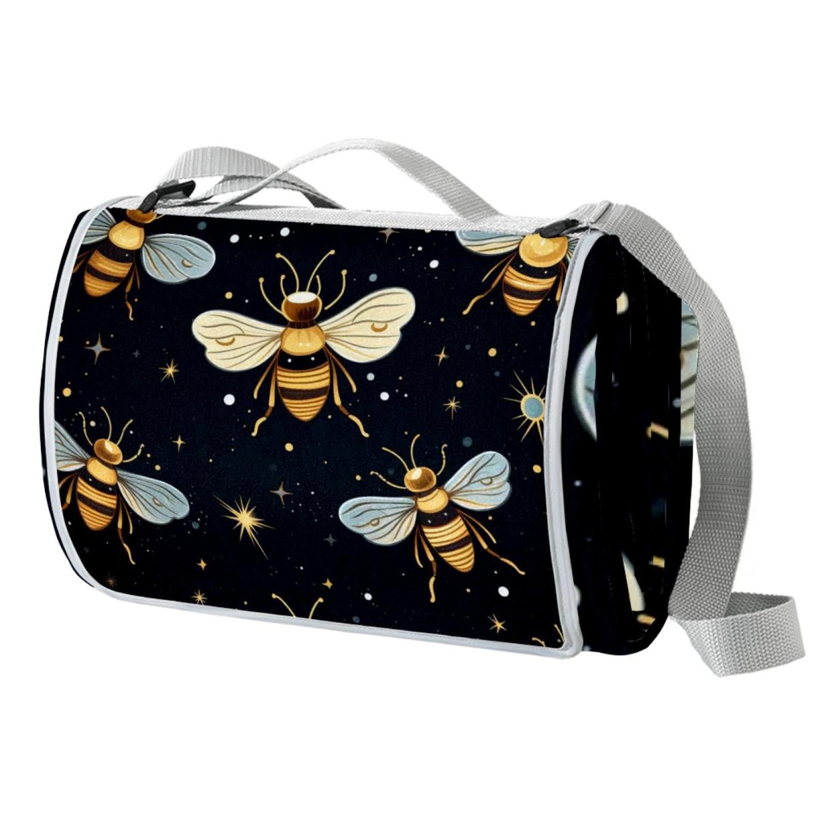 Honeybee Canvas Beach Blanket Picnic Mat - Oversized Outdoor Rug for ...