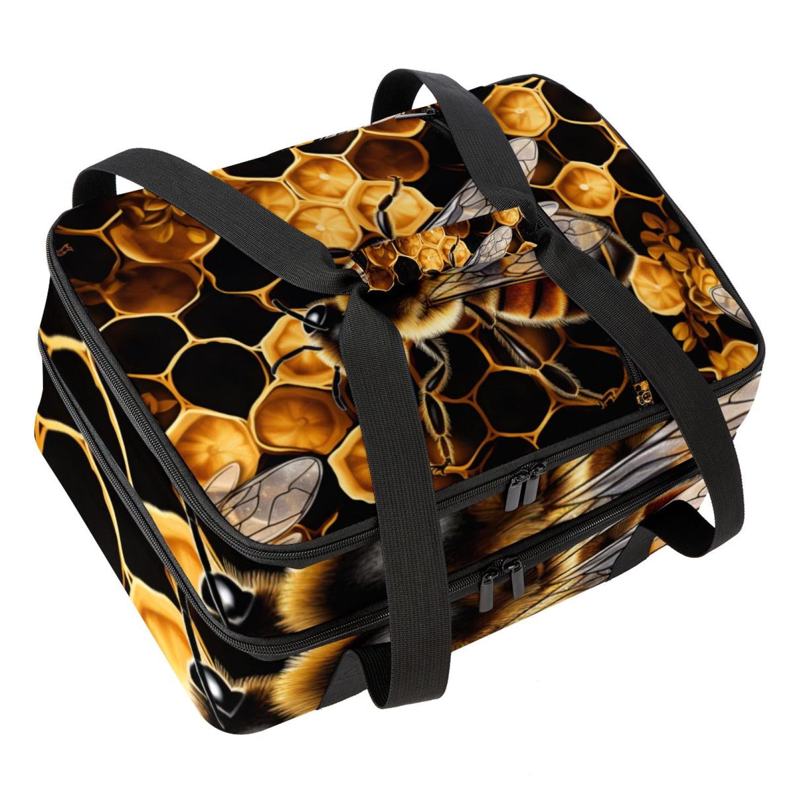 Honeybee Double Layered Insulated Lunch Bag with Two Compartments for ...