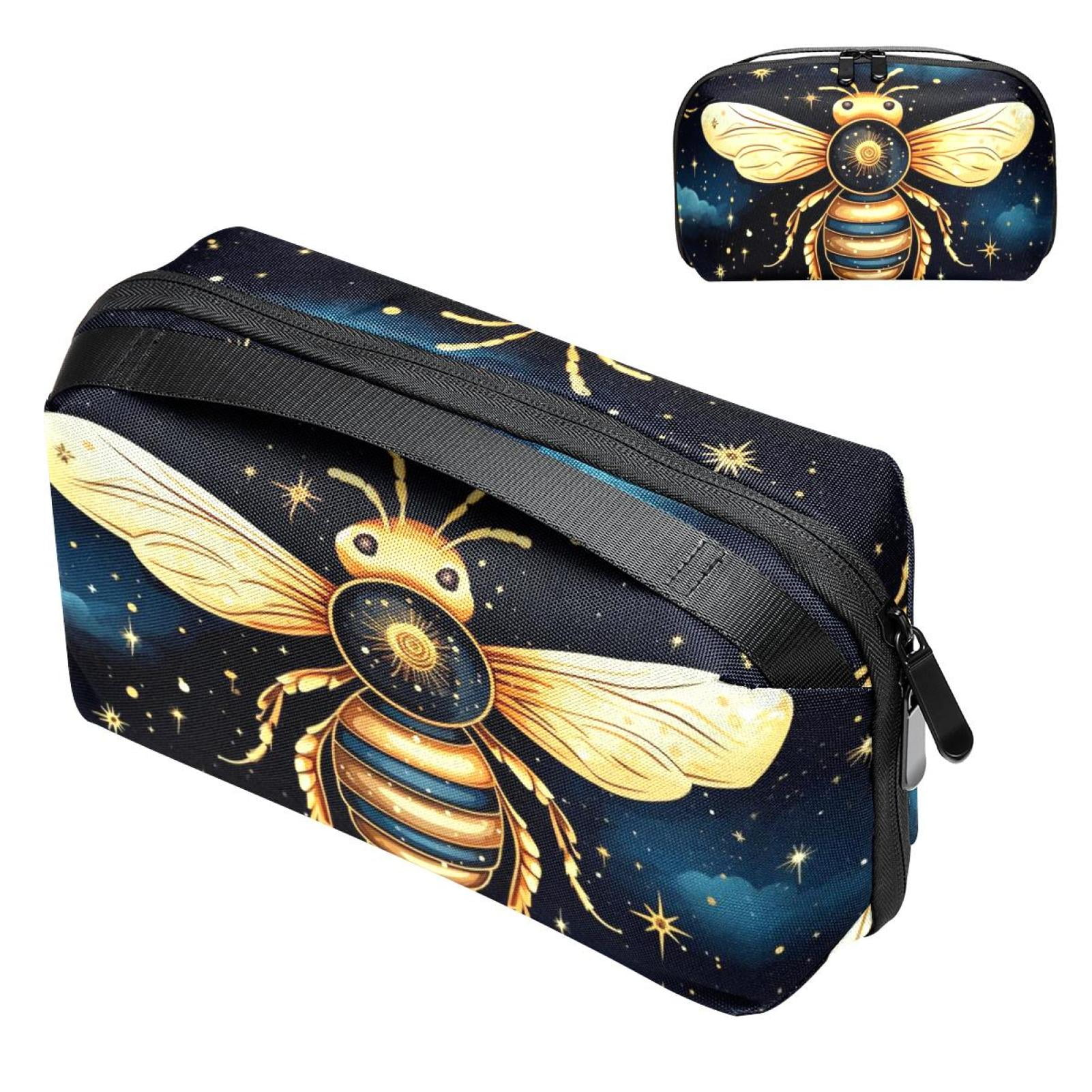 Honeybee Hard Drive Case - Waterproof Oxford Fabric Digital Bag for Cable Cord Organizer, Cable ...