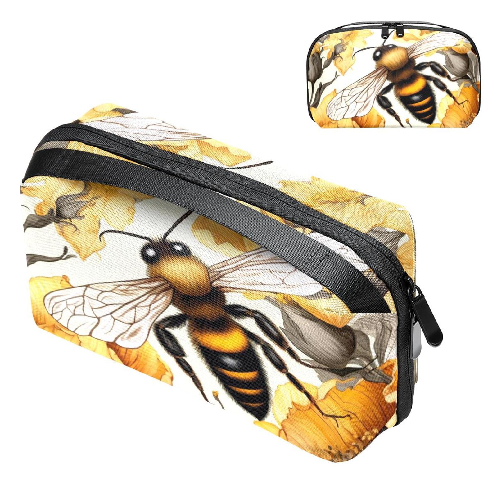 Honeybee Hard Drive Case - Waterproof Oxford Fabric Digital Bag for Cable Cord Organizer, Cable ...