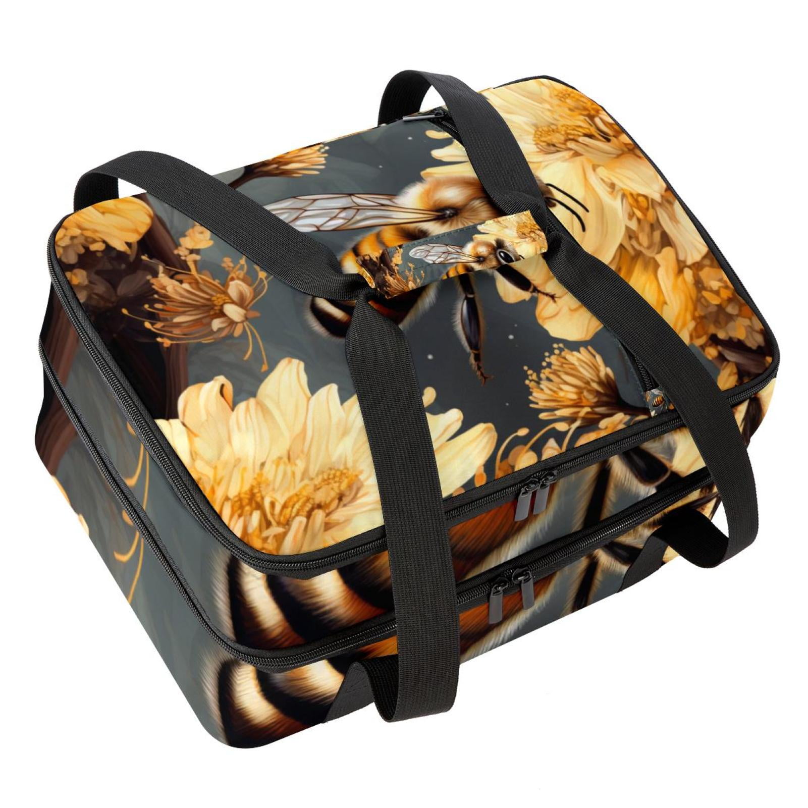 Honeybee Insulated Double Layered Lunch Bag with Two Compartments ...